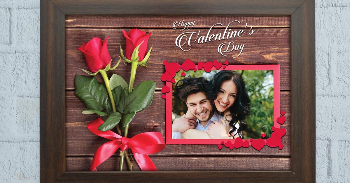 Rosy Wooden Photo Frame, Personalized Photo Frames