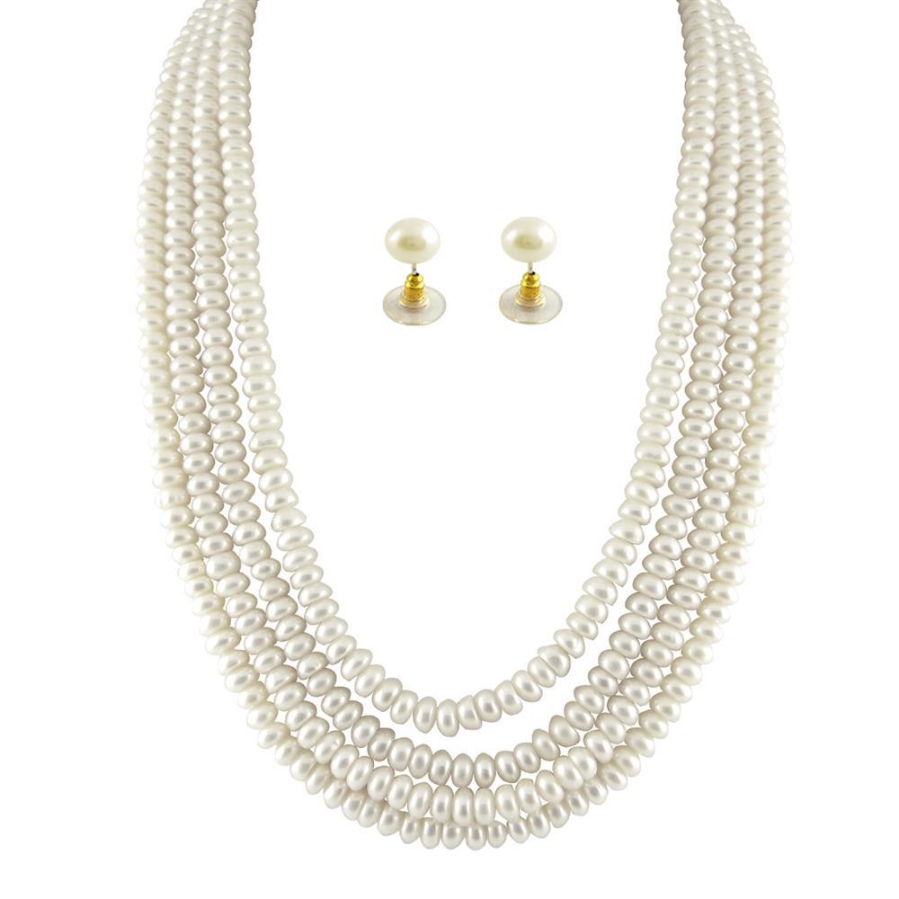 4 String White Pearl Set, Jewellery