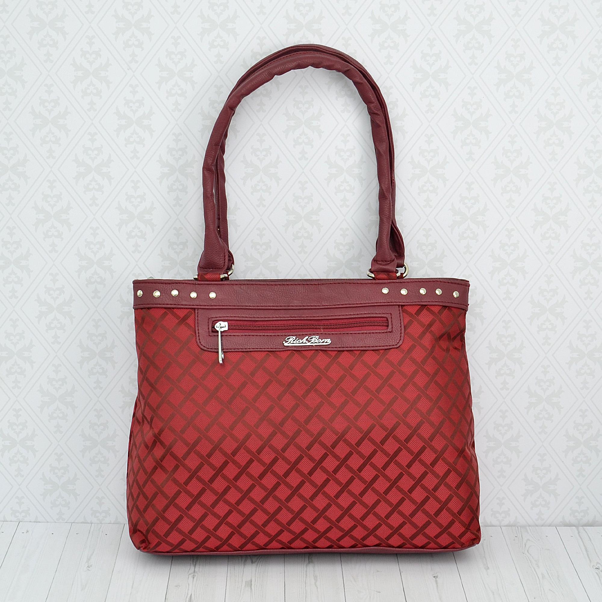 Red Handbag with Check Design | Bags & Purses