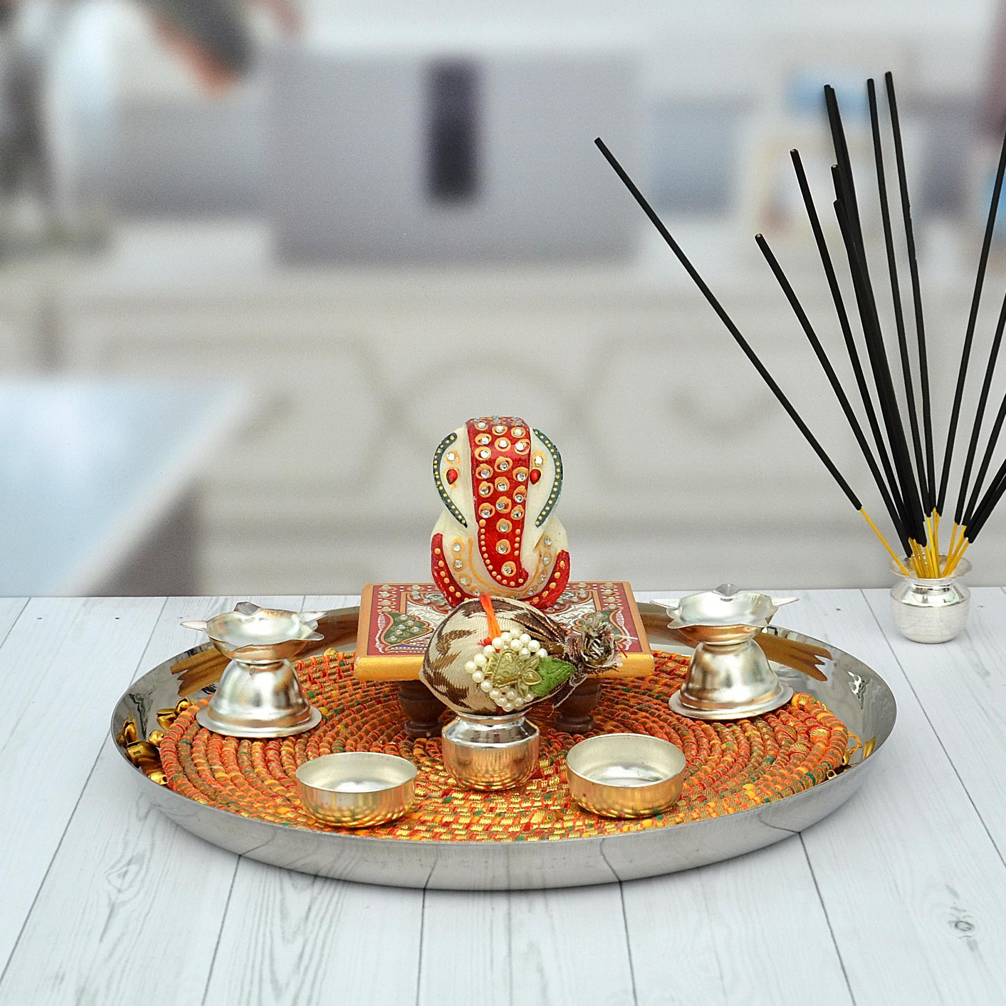 Ganesh Puja thali Decoration | Thali for Puja