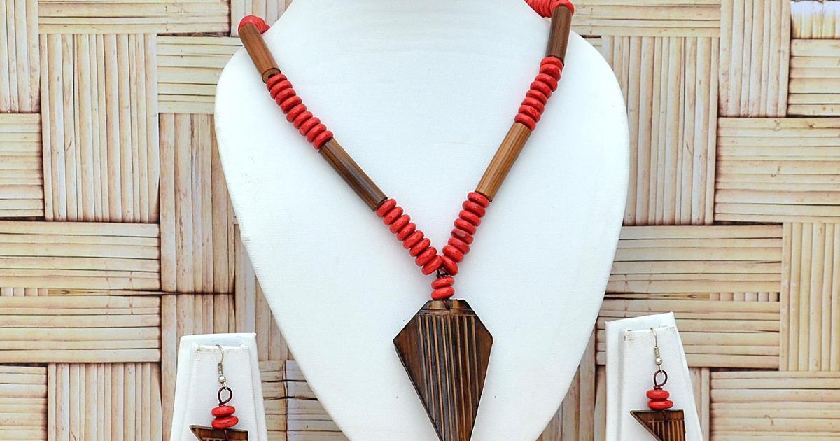 Designer Bamboo Jewellery Set, Jewellery