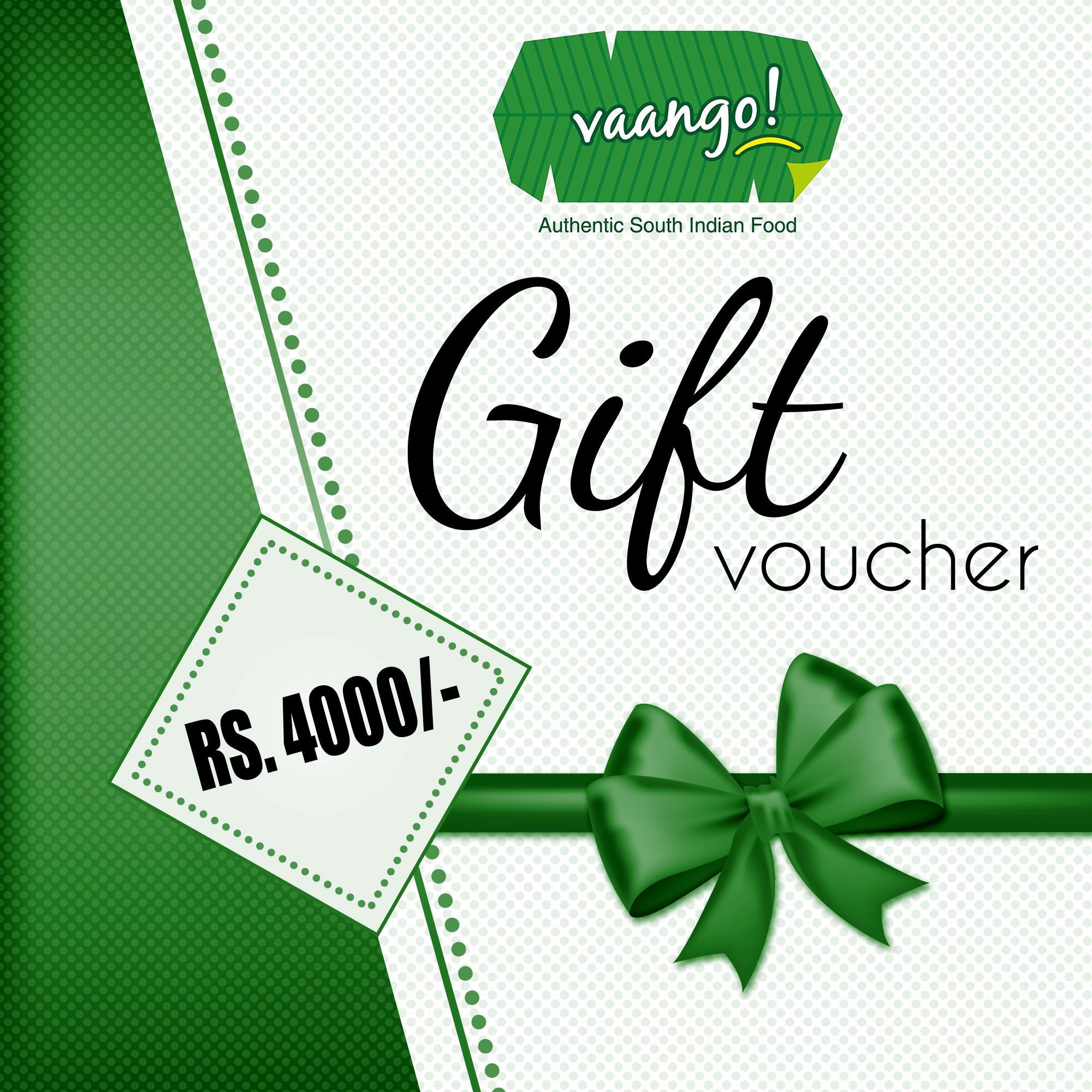 Vaango Gift Voucher of Rs. 4000 | Dining Gift Cards