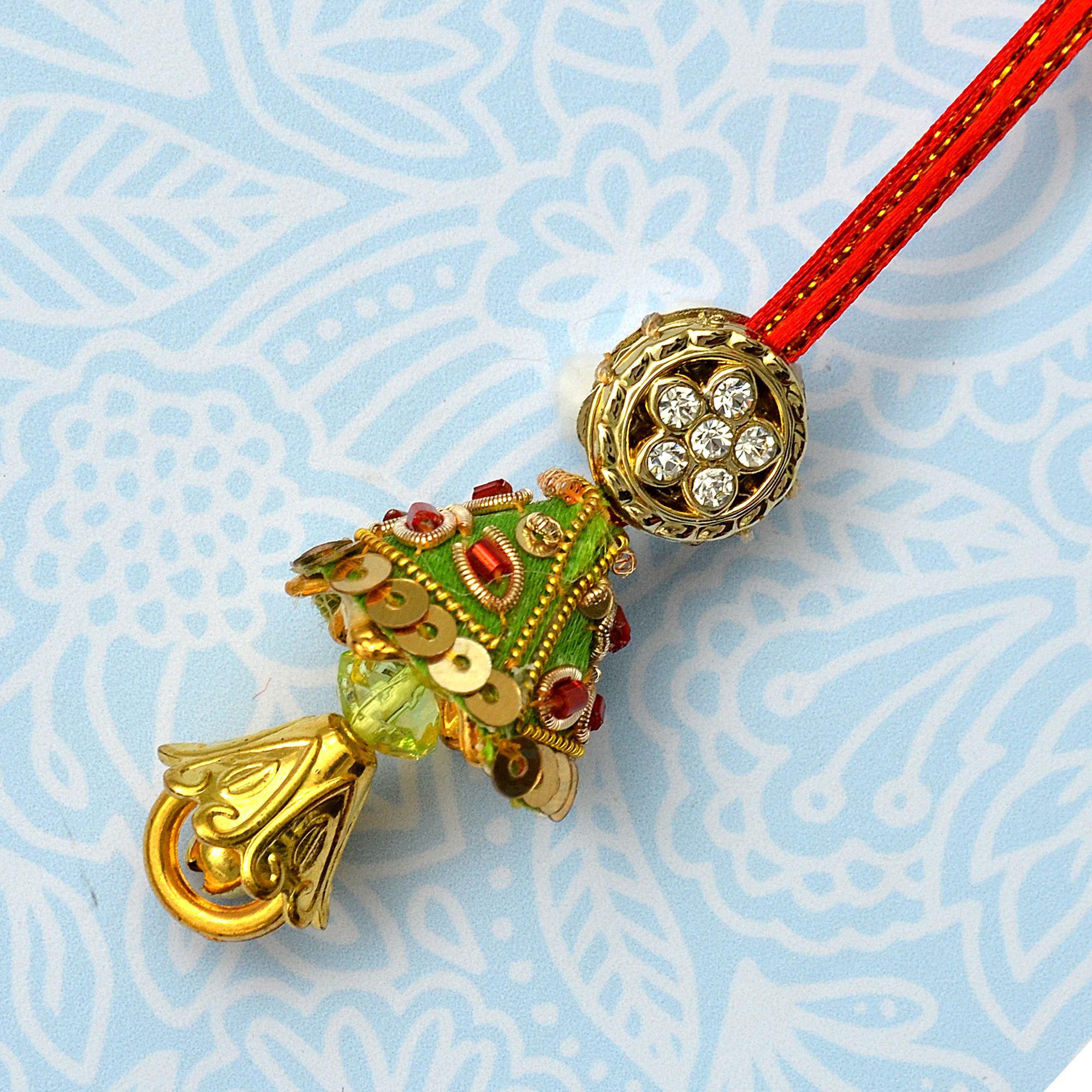 Green Decorative Lumba | Lumba & Rakhi