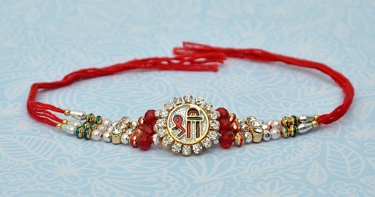 Exclusive Designer Shree Stone Rakhi | Rakhis