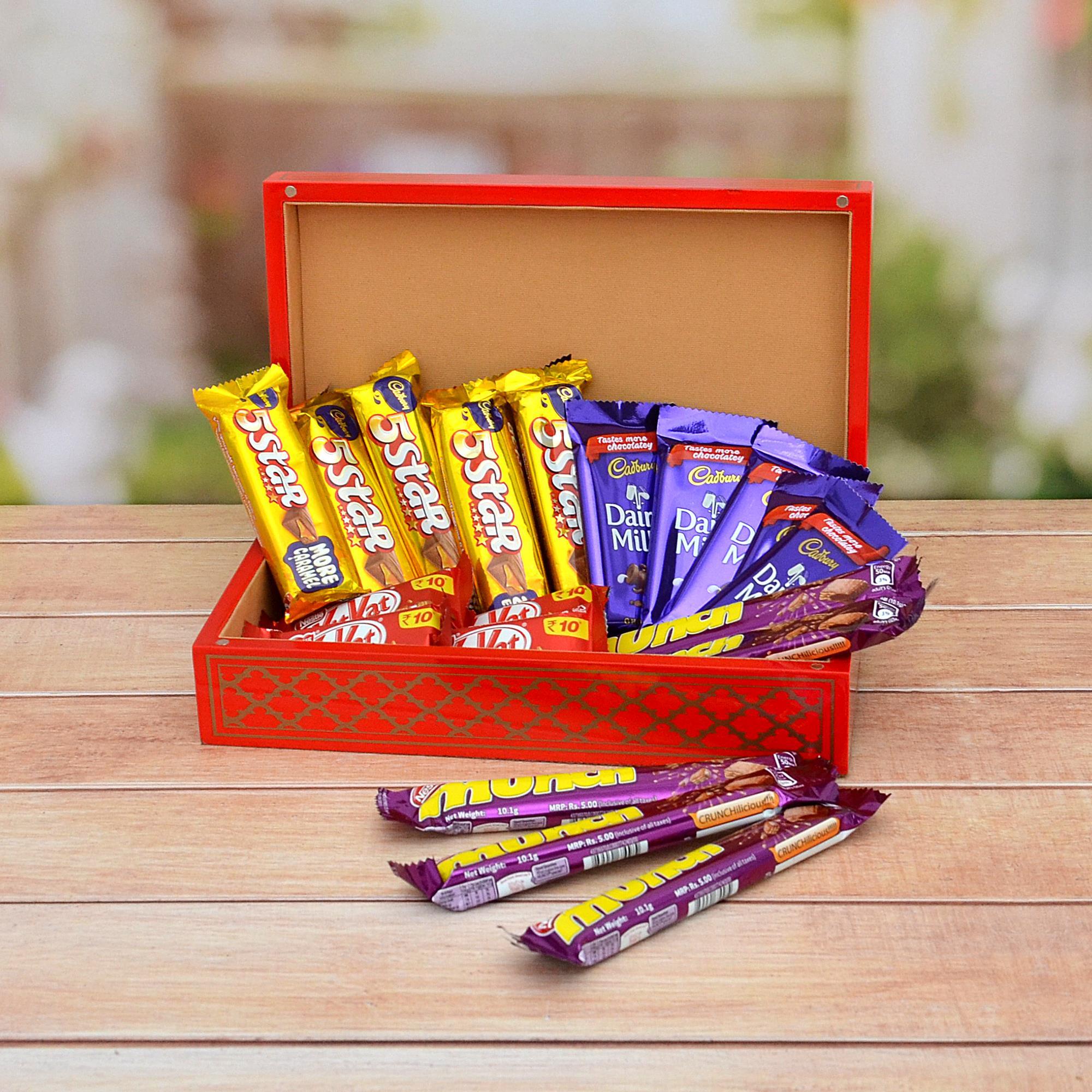 Dairy Milk, Munch & 5 Star & Box | Gift Baskets