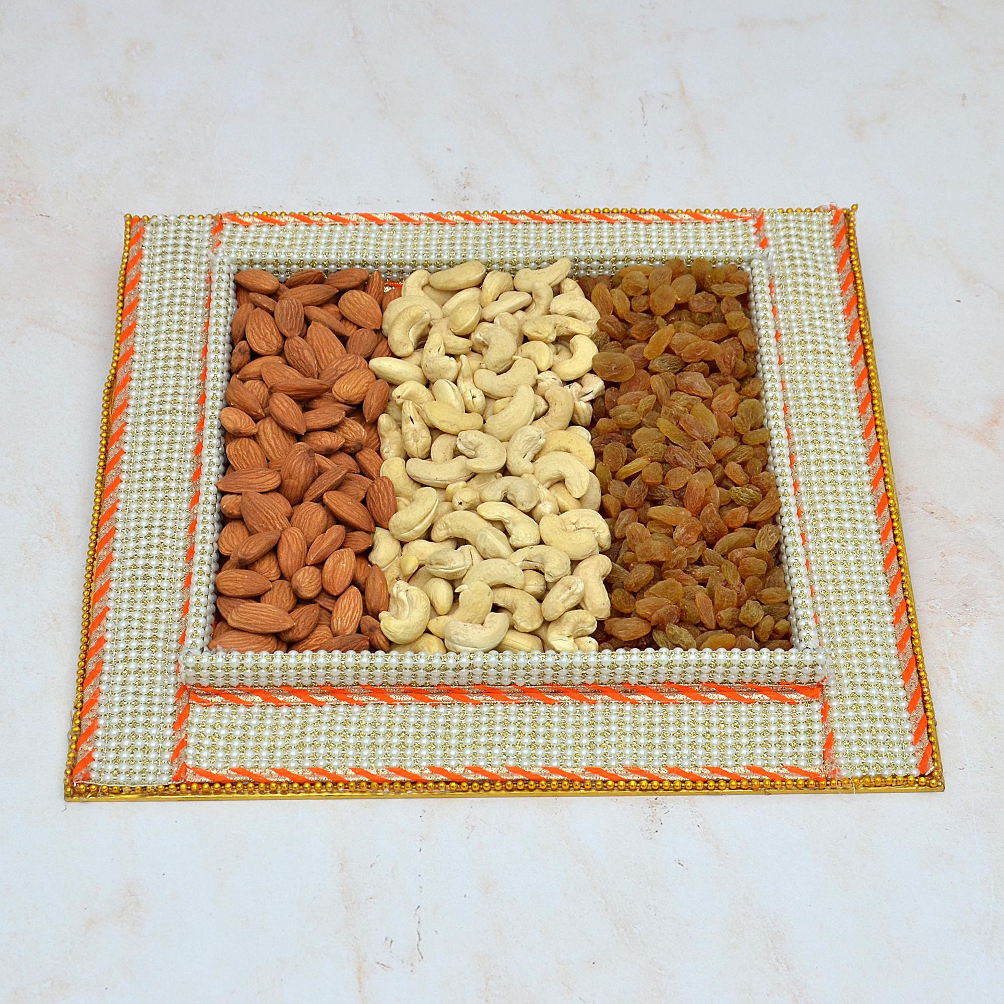 Dry Fruit Thali - 600gm Dry Fruits with Thali | Exclusive Thalis