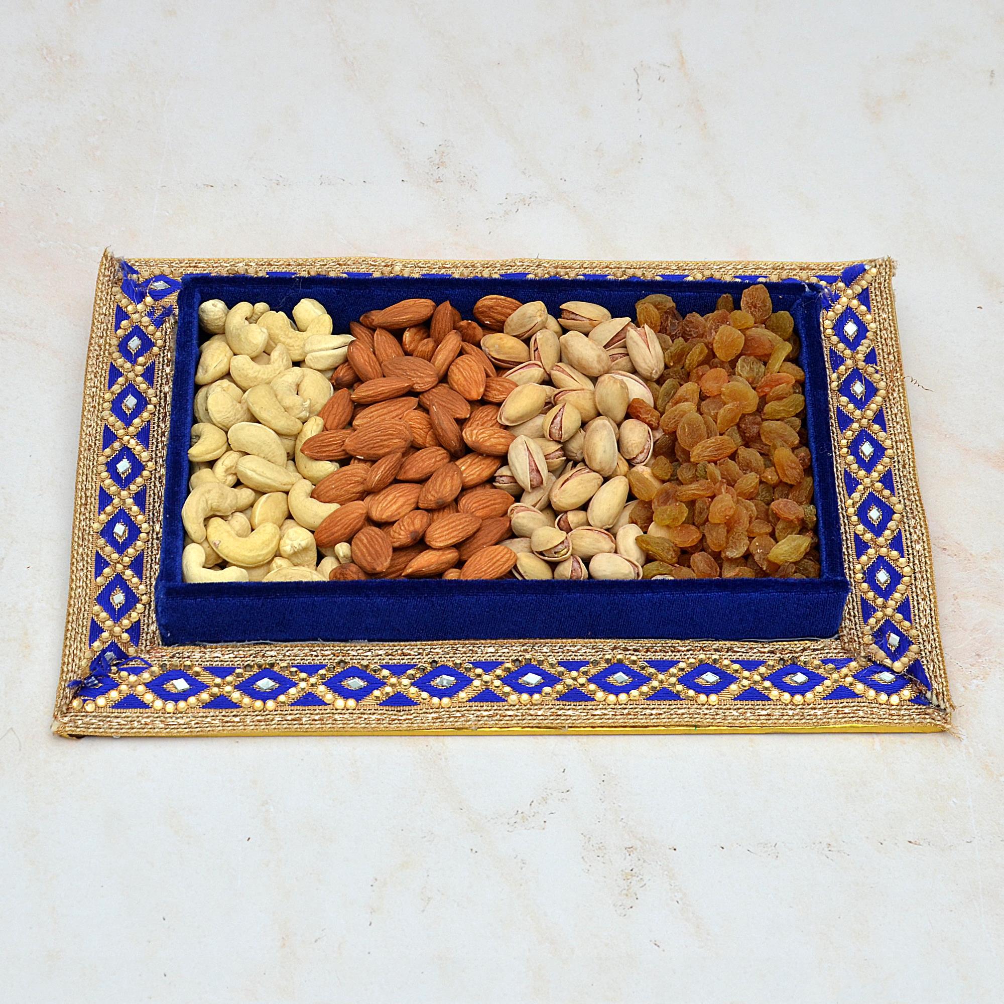 Dry Fruit Thali - 400gm Dry Fruits with Thali | Exclusive Thalis