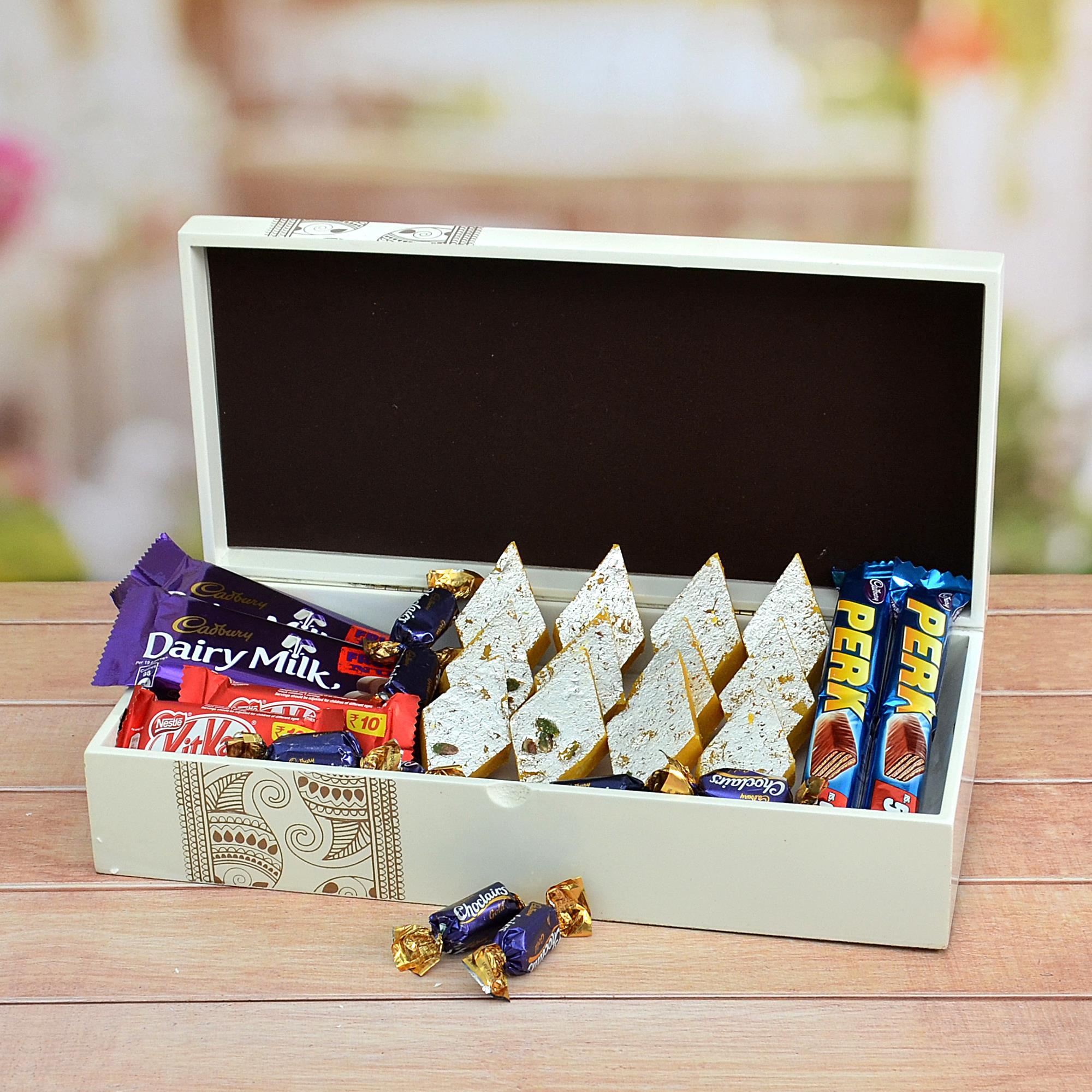 Dairy Milk & Kaju Kesar Barfi | Gift Baskets