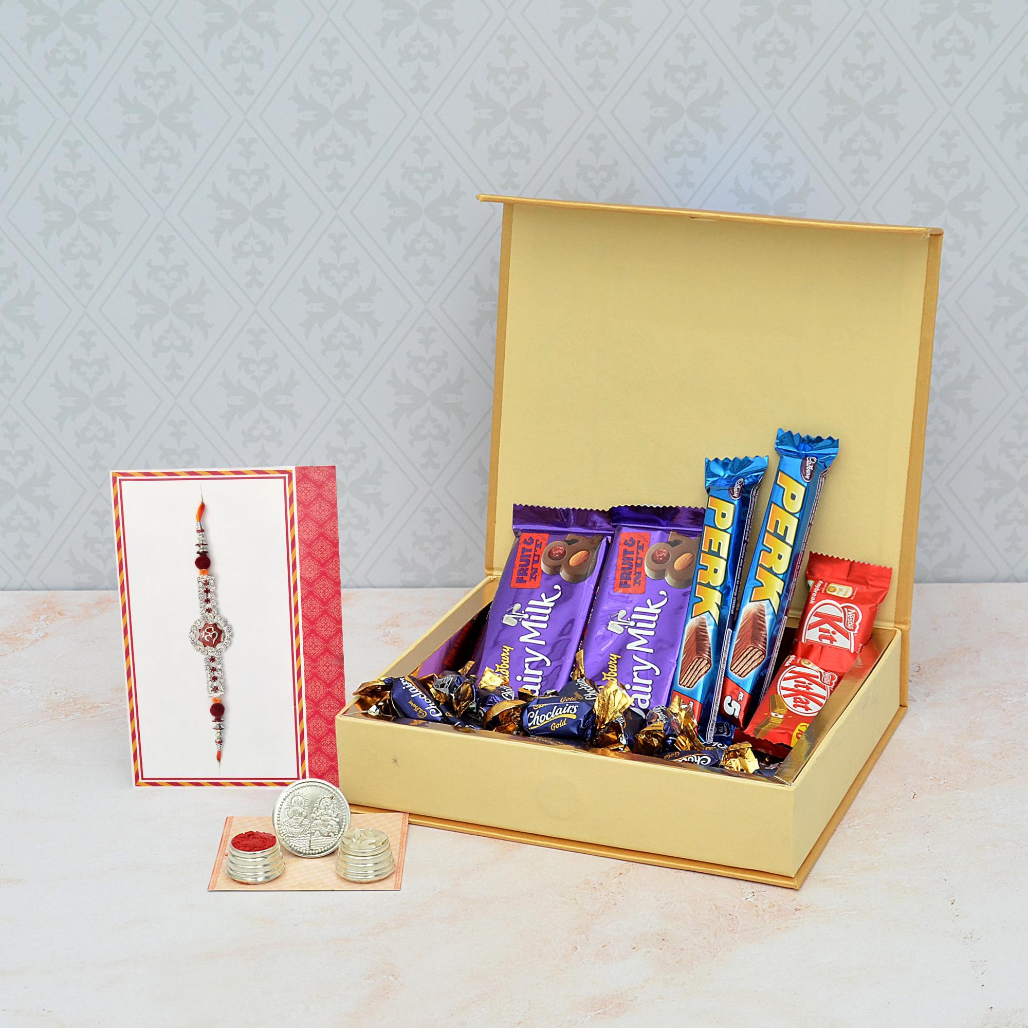 Dairy Milk, Perk, Kit Kat & Rakhi | Rakhi Hampers