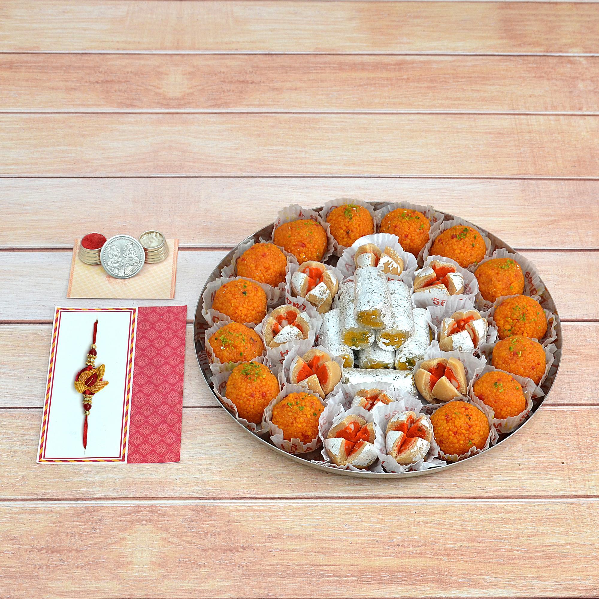 Rakhi Sweets Thali -Sweets in a Thali, Rakhi | Rakhi Sweets