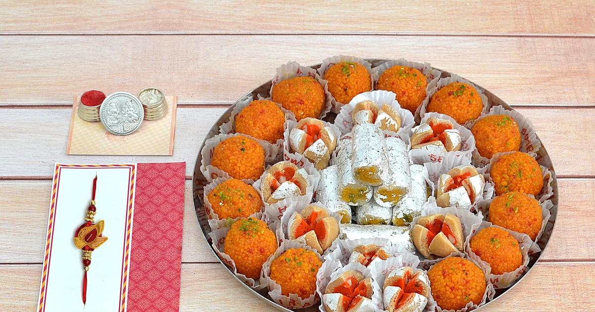 Rakhi Sweets Thali -Sweets in a Thali, Rakhi | Rakhi Sweets