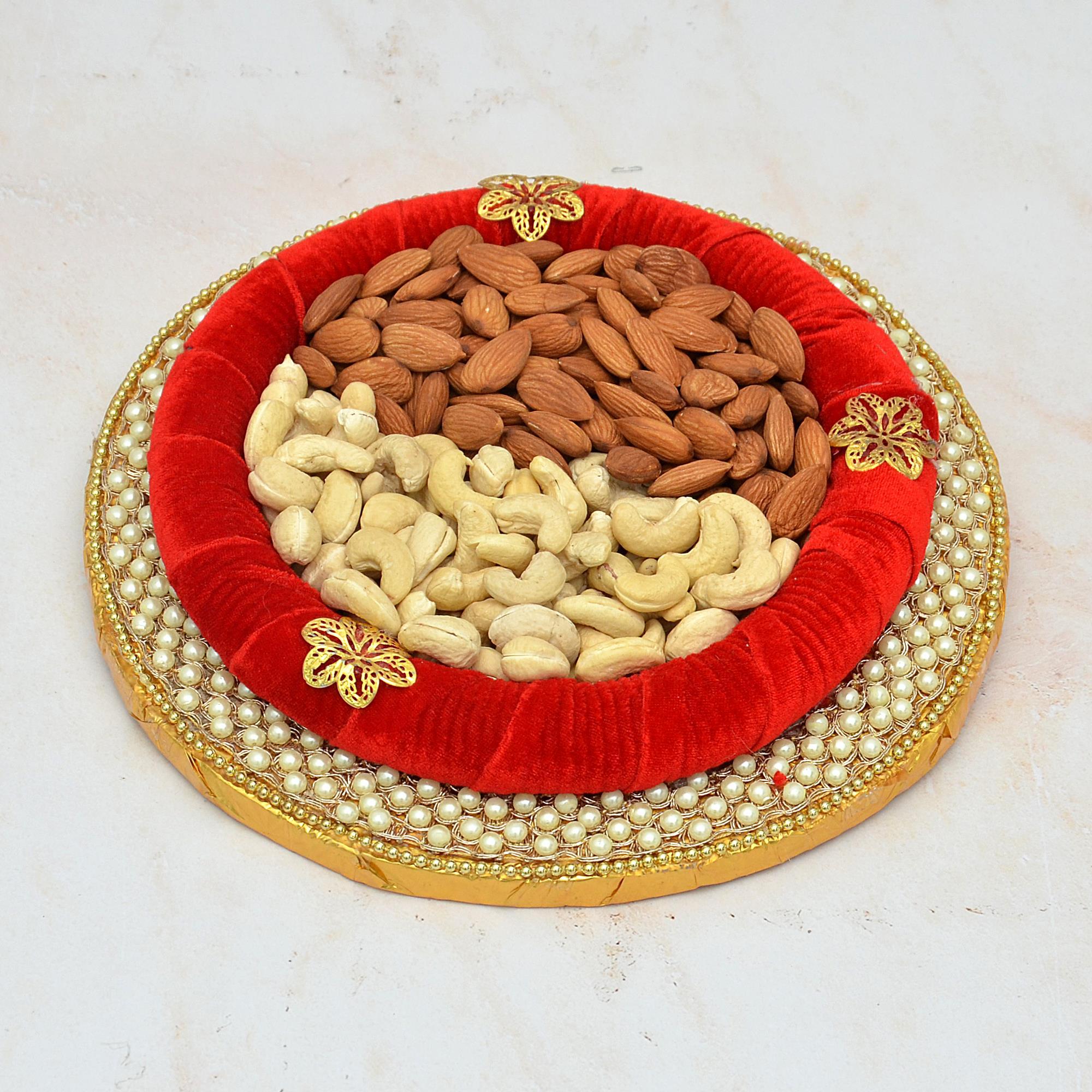 Dry Fruit Thali, 200gms Dry Fruits with Thali | Same Day