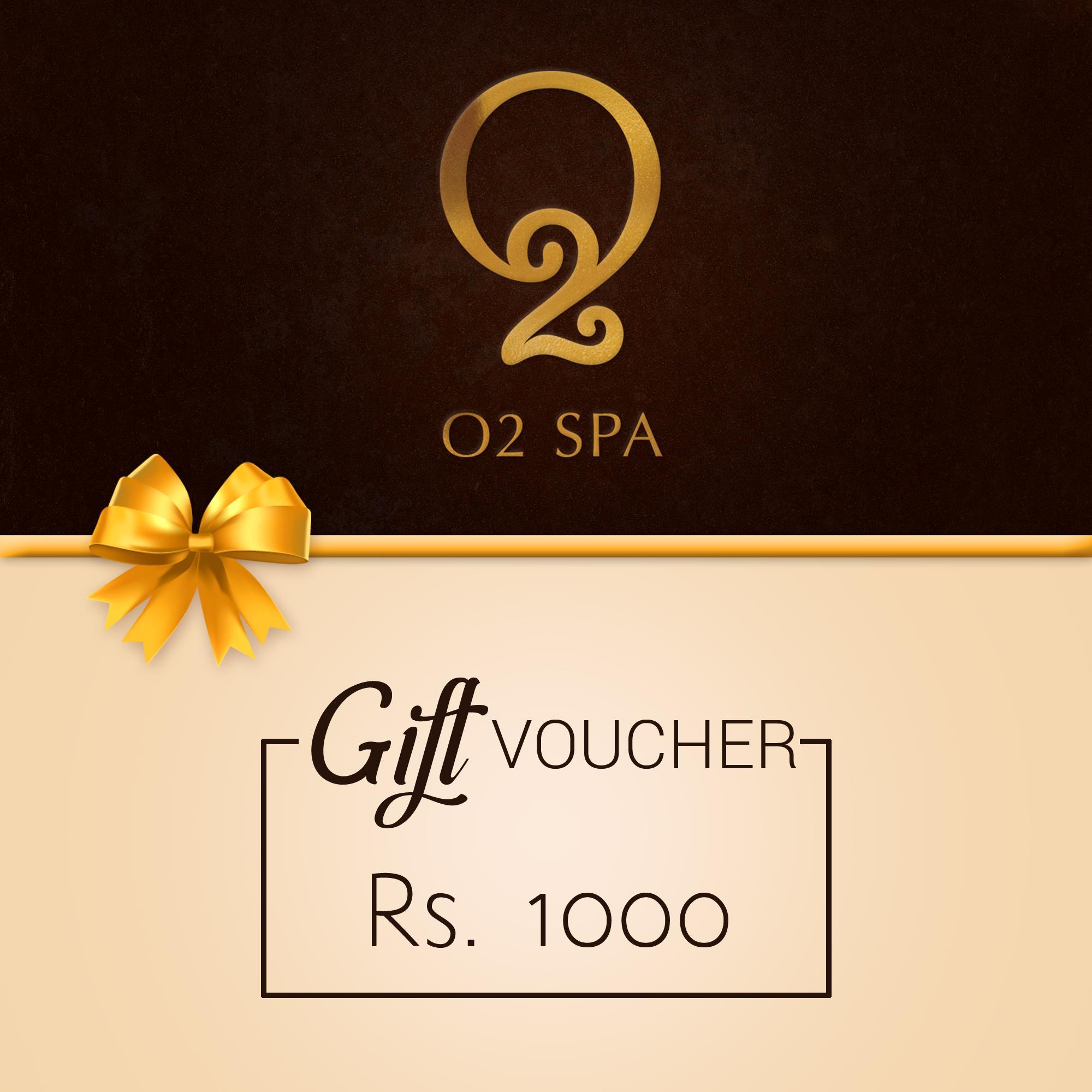 O2 Spa Gift voucher Rs. 1000 | Gift Cards, India