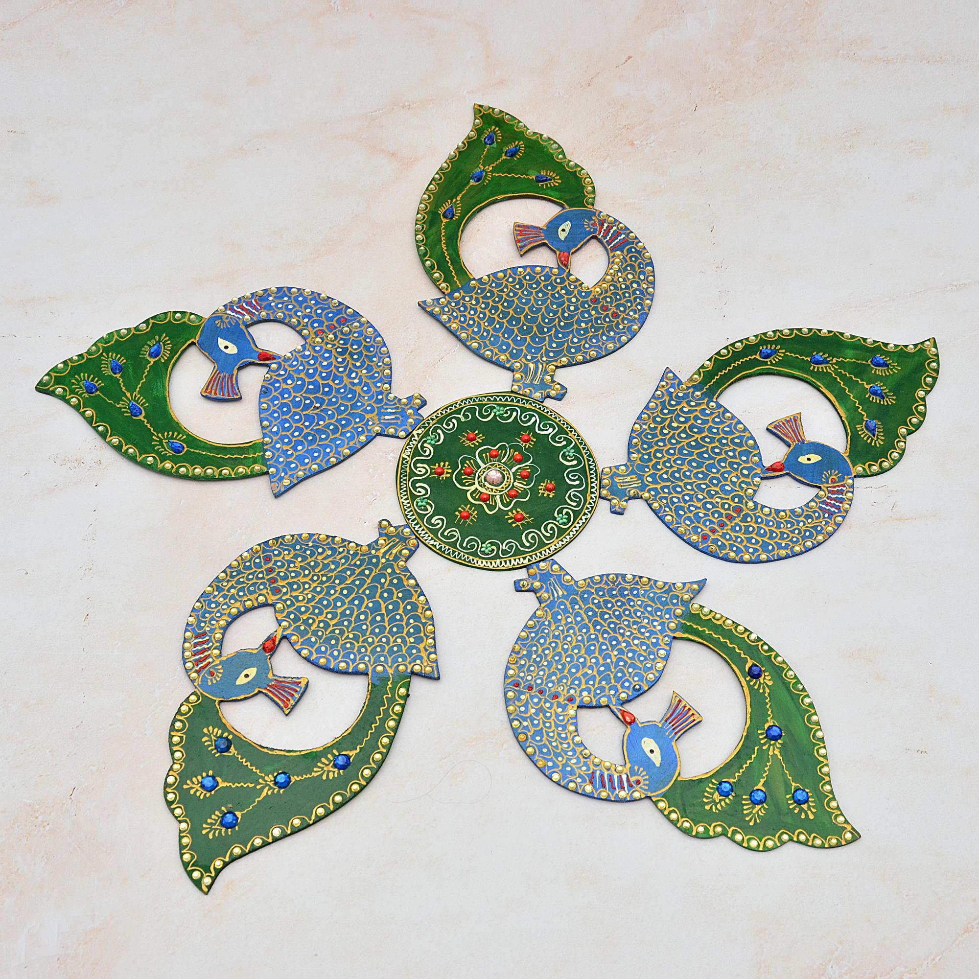 Mayur Rangoli | Diwali Diyas