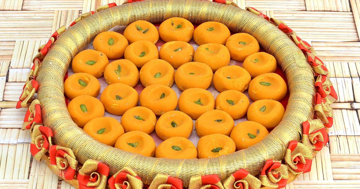 Kaju Barfi, Round Thali | Diwali Sweets Same Day
