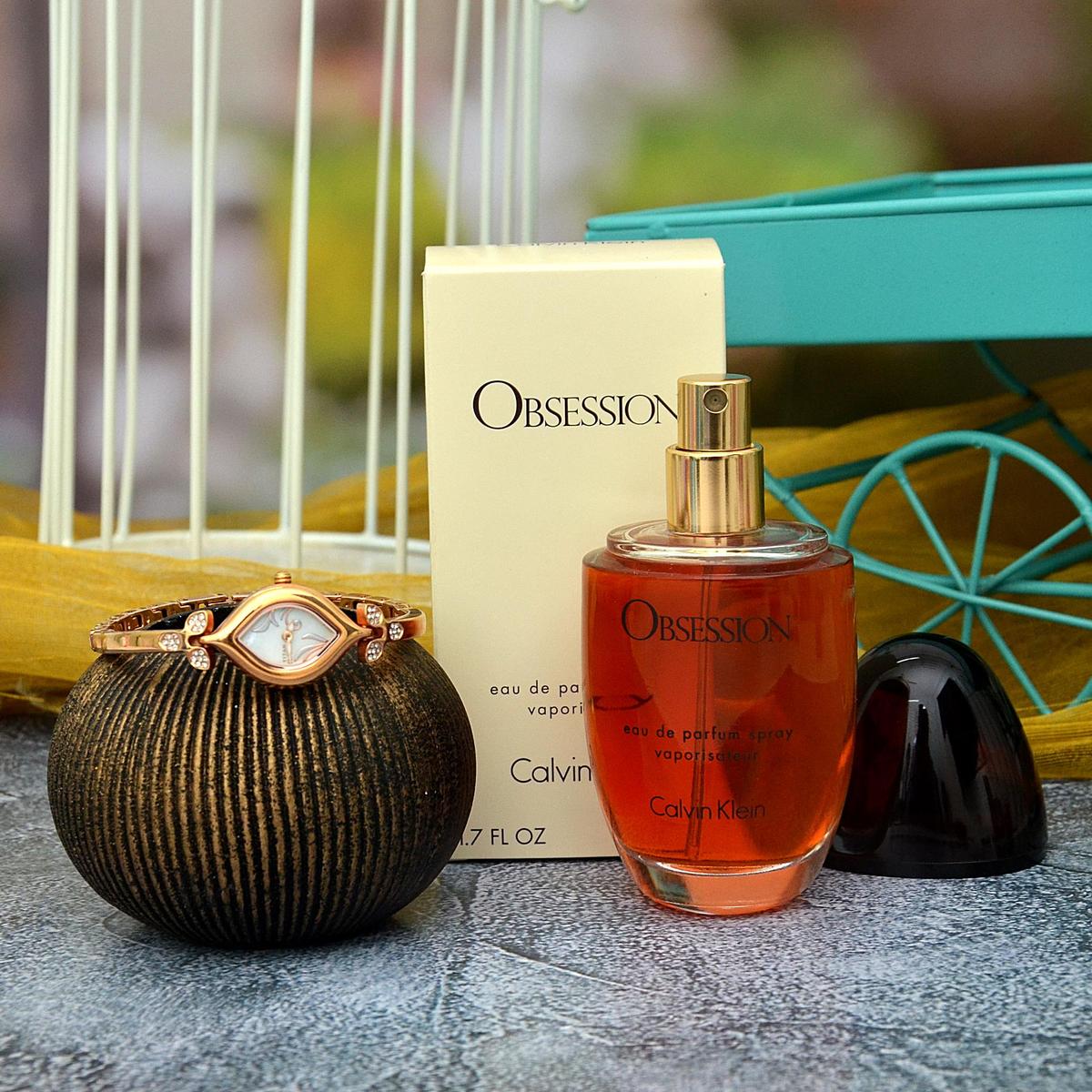 Titan Watch & Obsession Perfume Combo | Gift Baskets