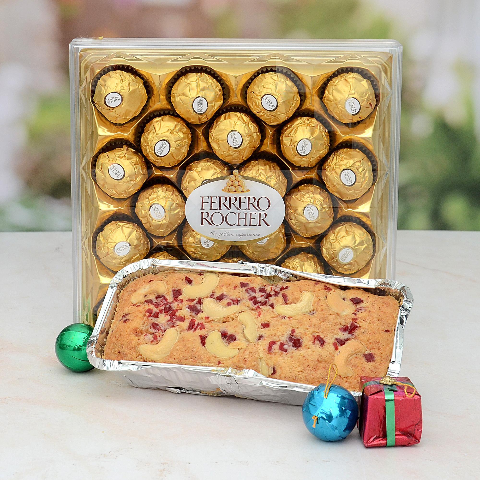 Ferrero Rocher with Dry Fruits Cake | Christmas