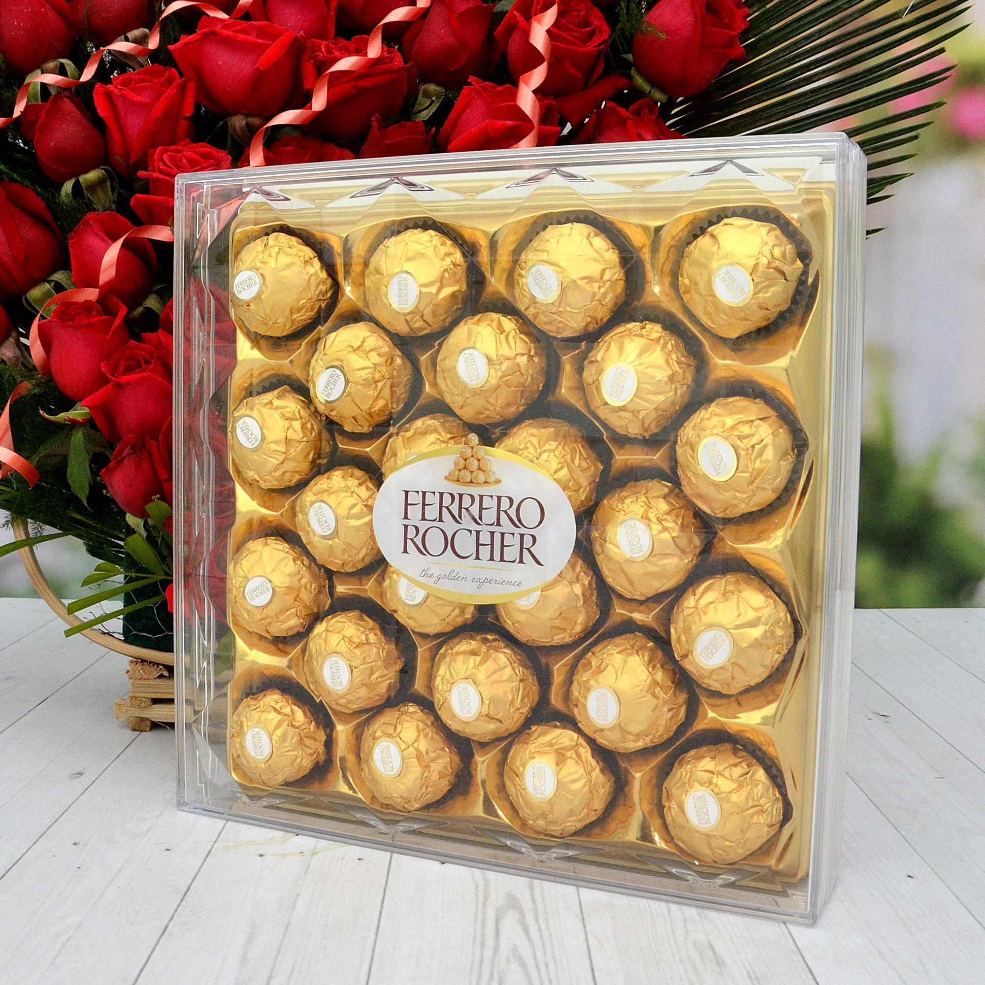 150 Roses Heart Arrangement & Ferrero Rocher | Gift Baskets