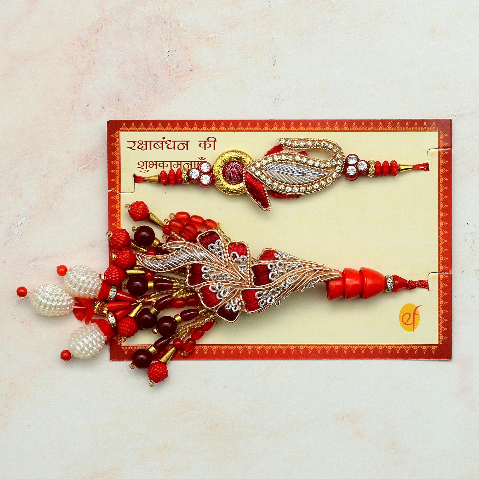 Zardosi & Beads Work Rakhi & Lumba | Lumba & Rakhi
