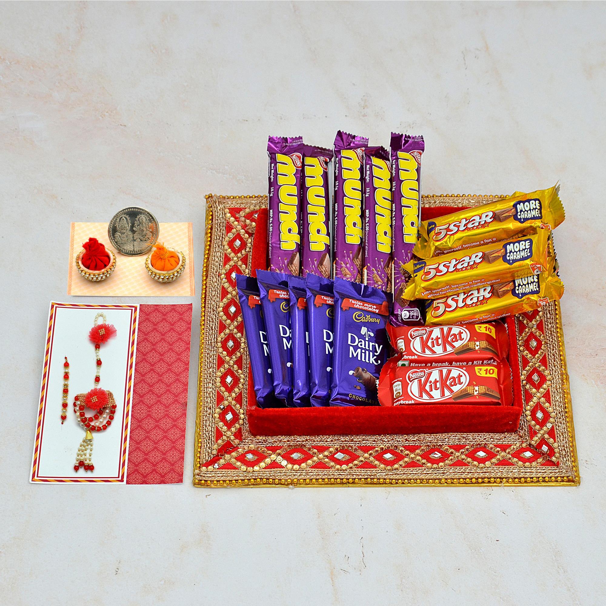 Munch, Five Star in a Thali, Rakhi | Rakhi & Chocolates