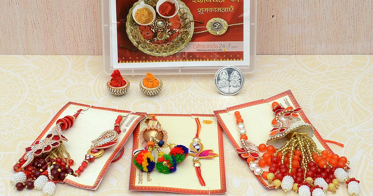 Set of 3 Unique Bhaiya Bhabi Rakhi | Lumba & Rakhi