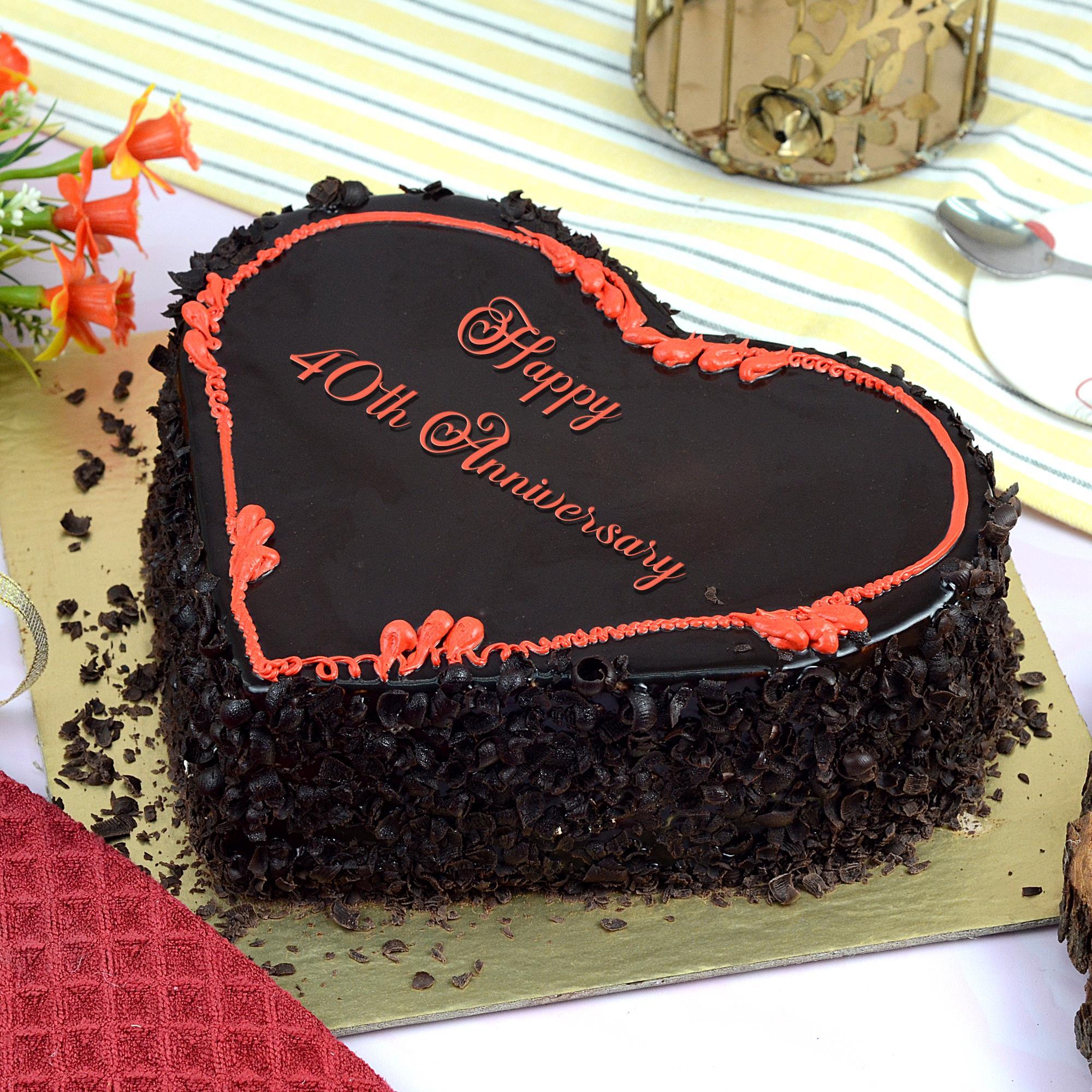 40th Ani Chocolate Truffle Cake | Anniversary Cakes