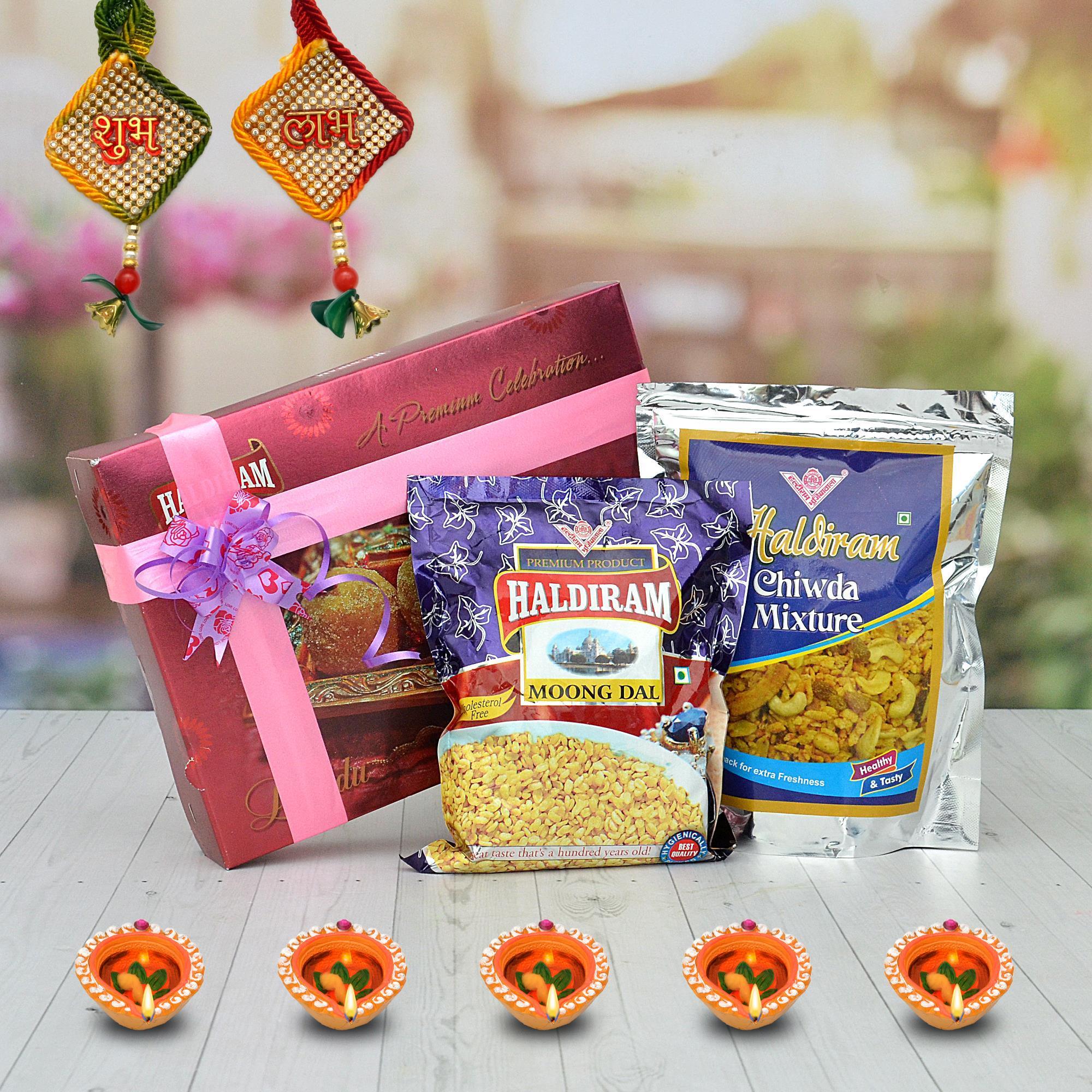Laddu & Haldiram Snacks Diwali, Diwali Sweets Hamper