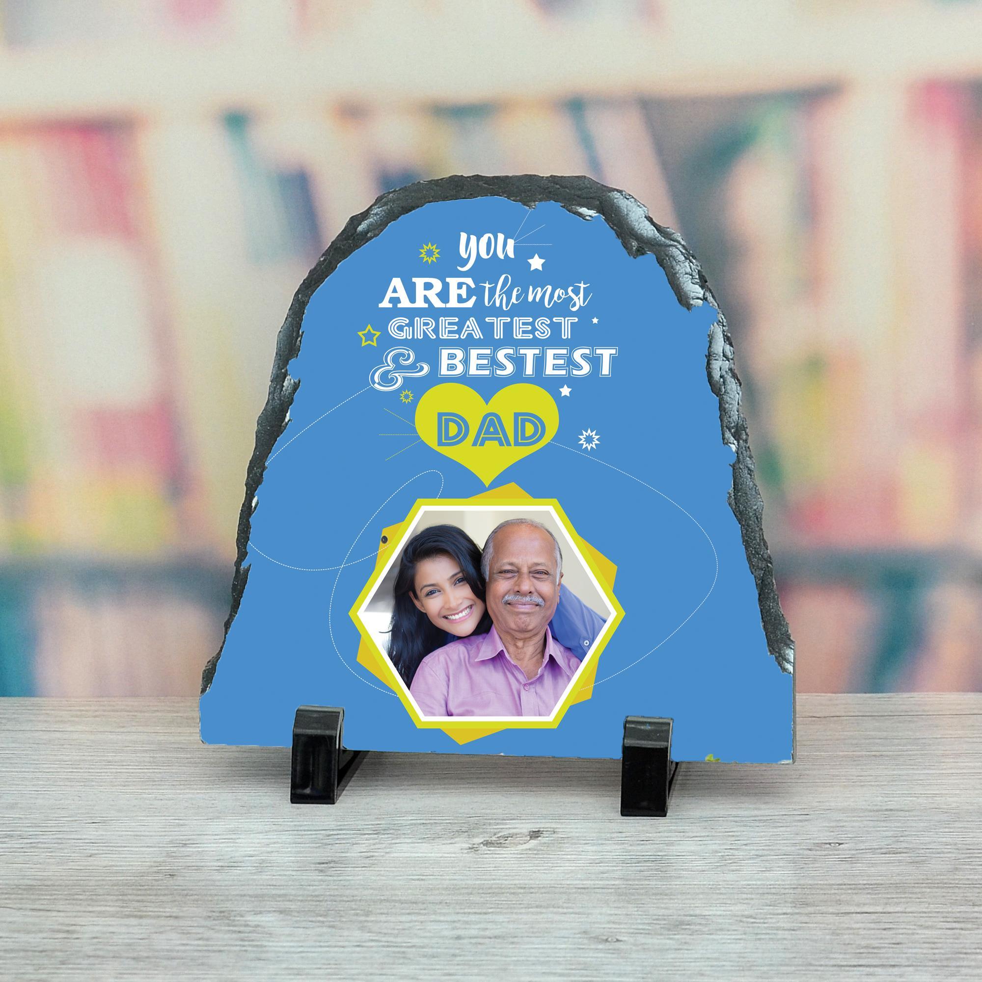 Best Dad Rock Frame, Personalized Rock Photo