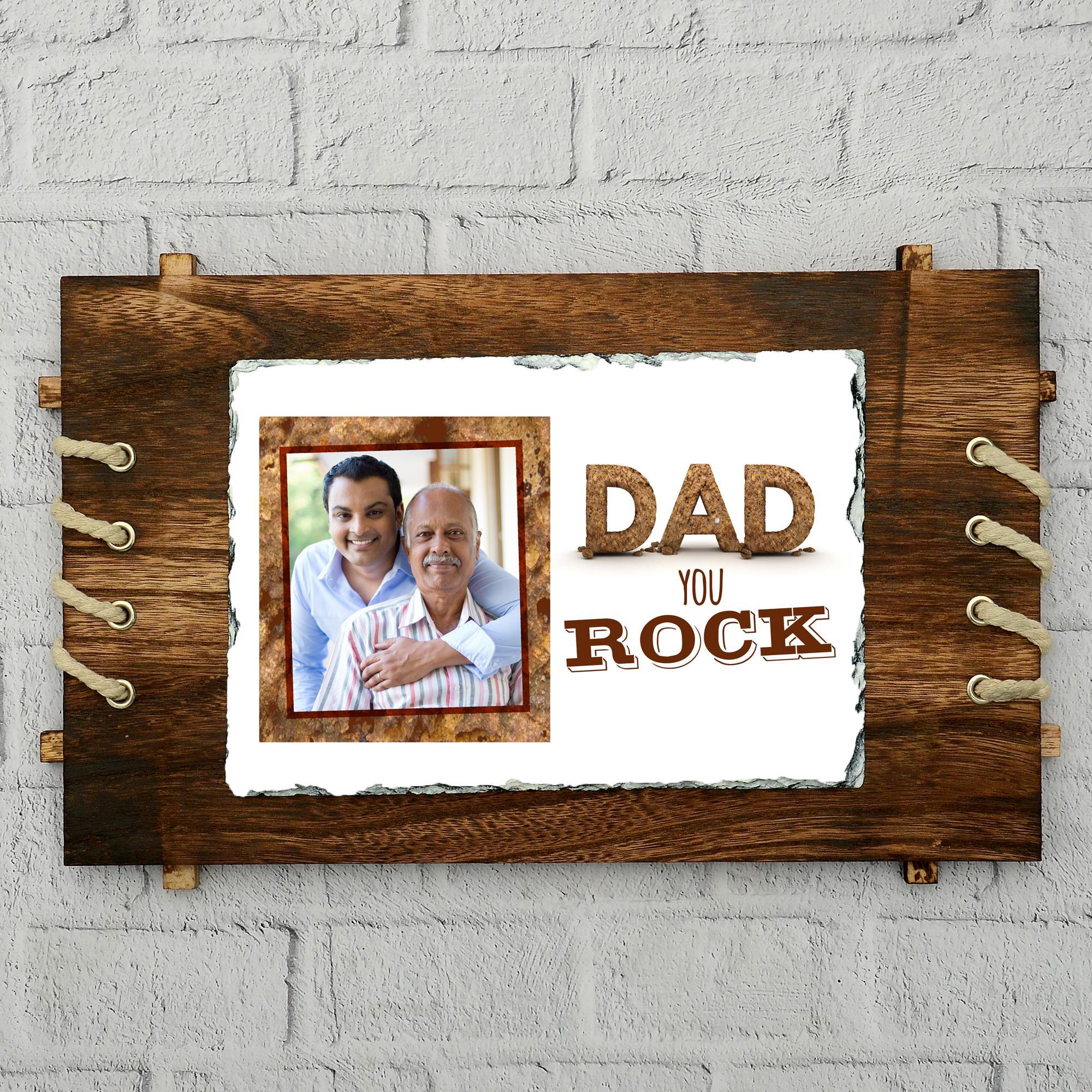 Dad You Rock Personalized Frame, Personalized Rock Photo