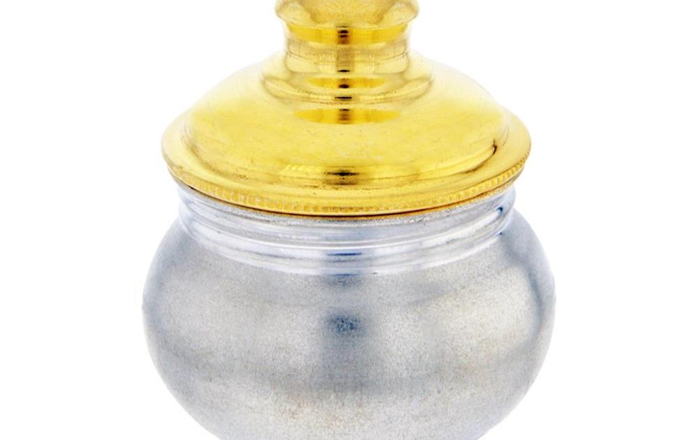 Simple Golden Silver Kumkum Dabbi | Spiritual Gifts