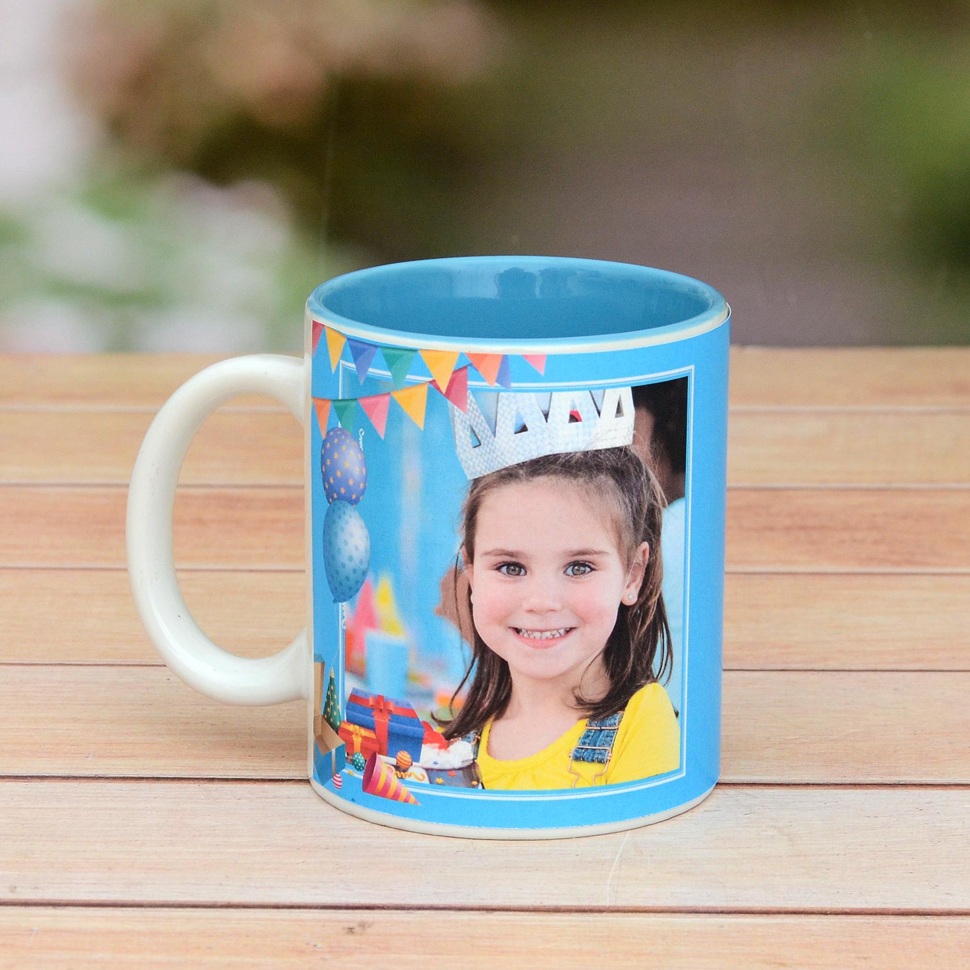 Inner Blue Birthday Mug, Personalized Photo Mugs