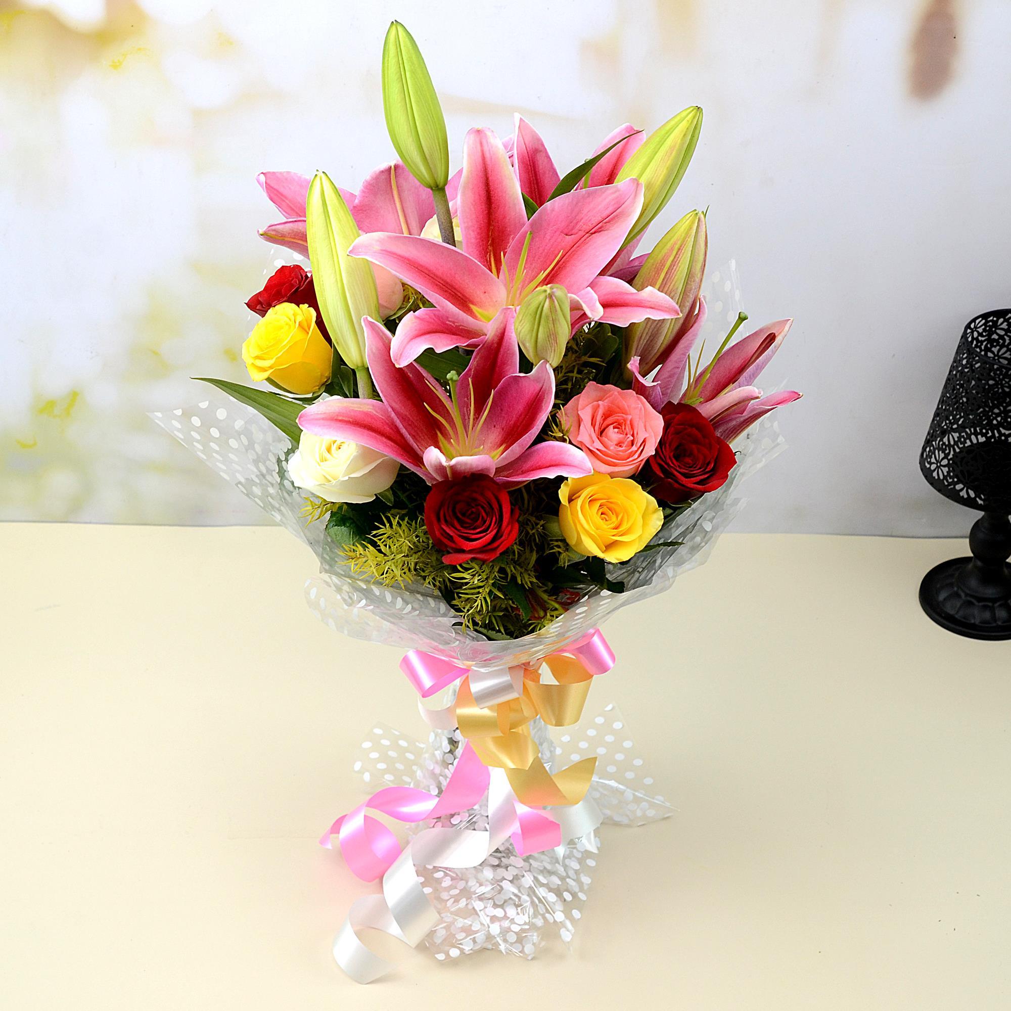 Rose & Lily Bouquet | Exotic Flowers