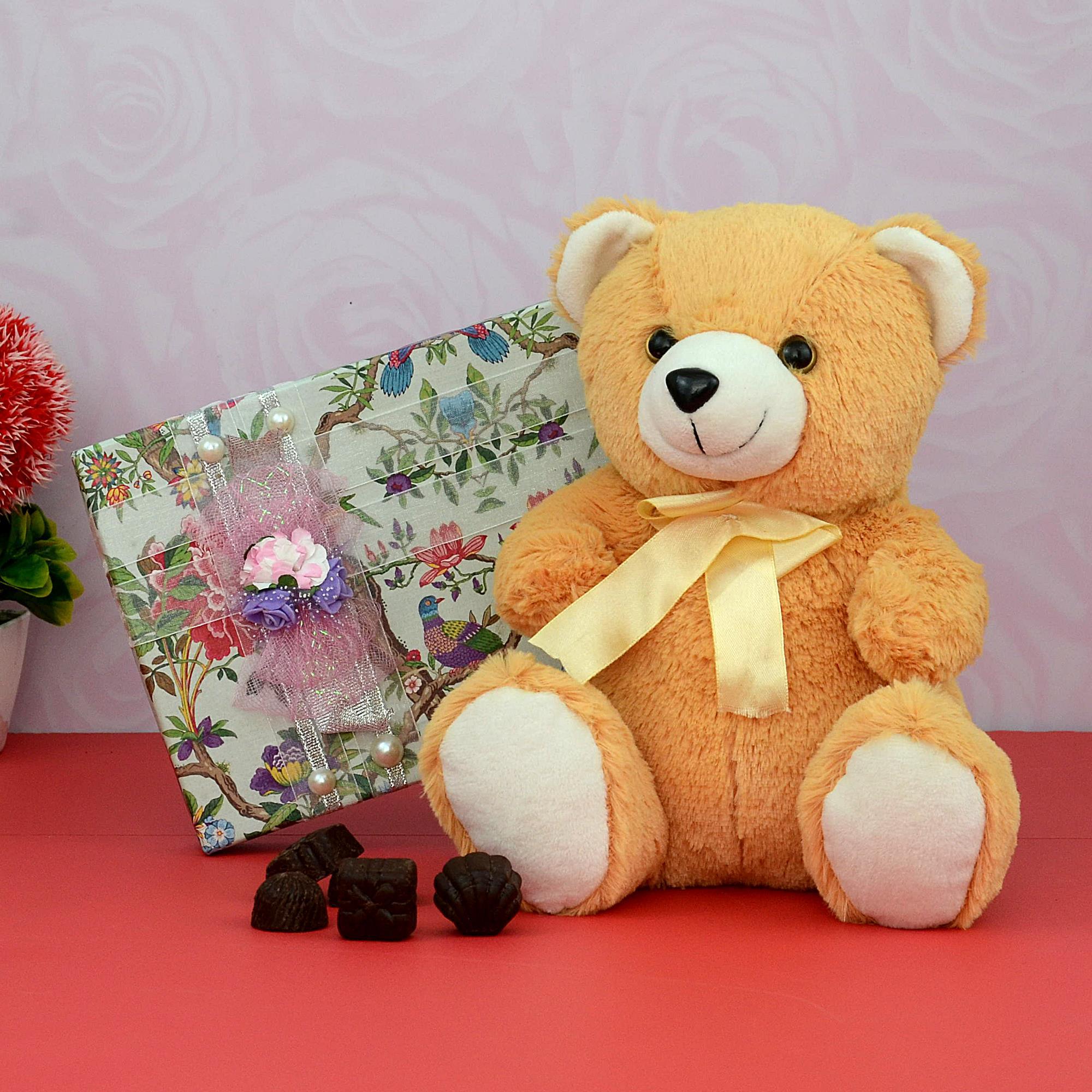 Teddy Bear & Handmade Chocolate | Gift Baskets