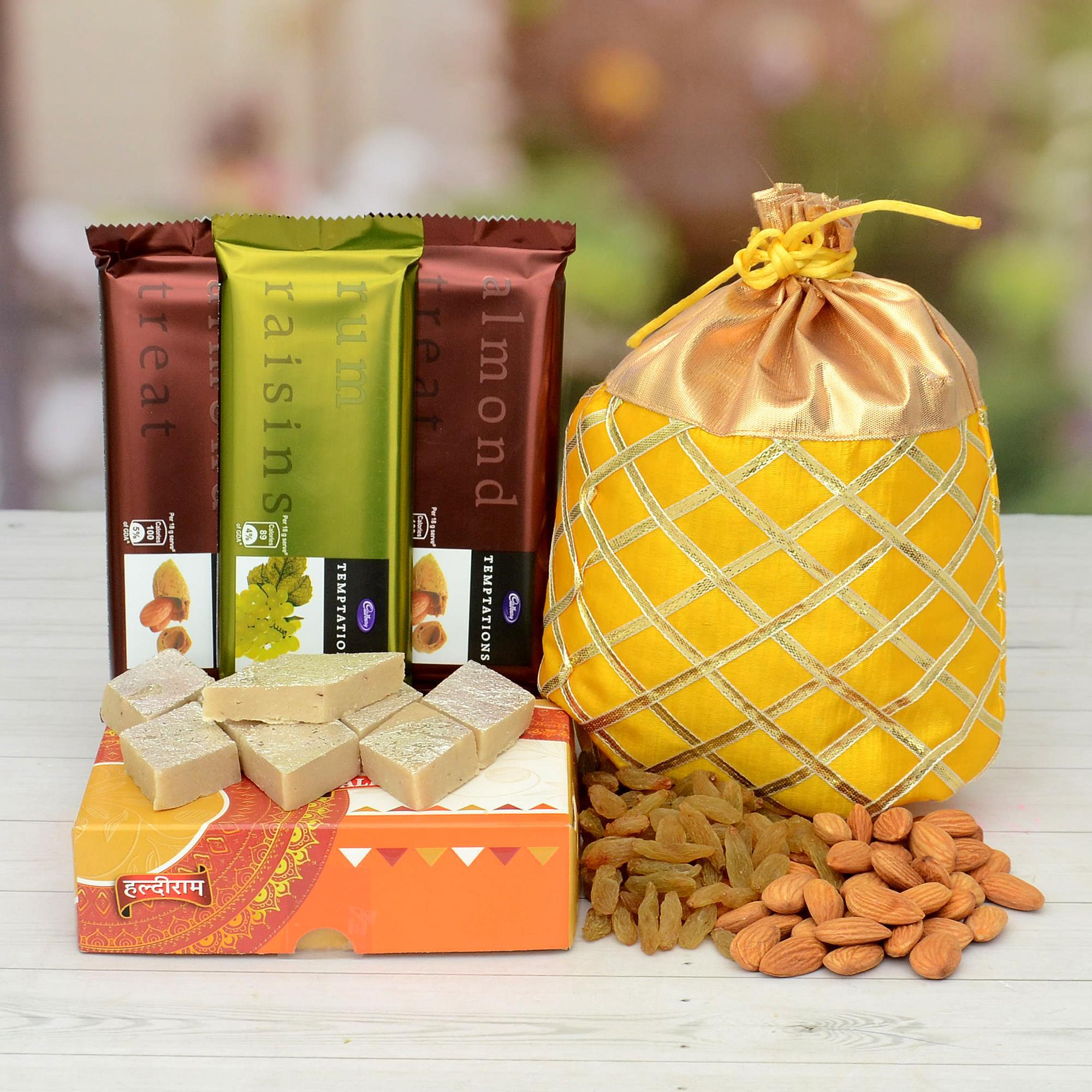 Kaju Barfi With Temptation & Mixed Dryfruits | Gift Baskets