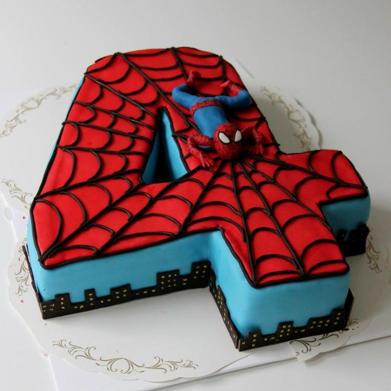 4th Birthday Spiderman Fondant - 3 Kg, Cakes on Birthdays
