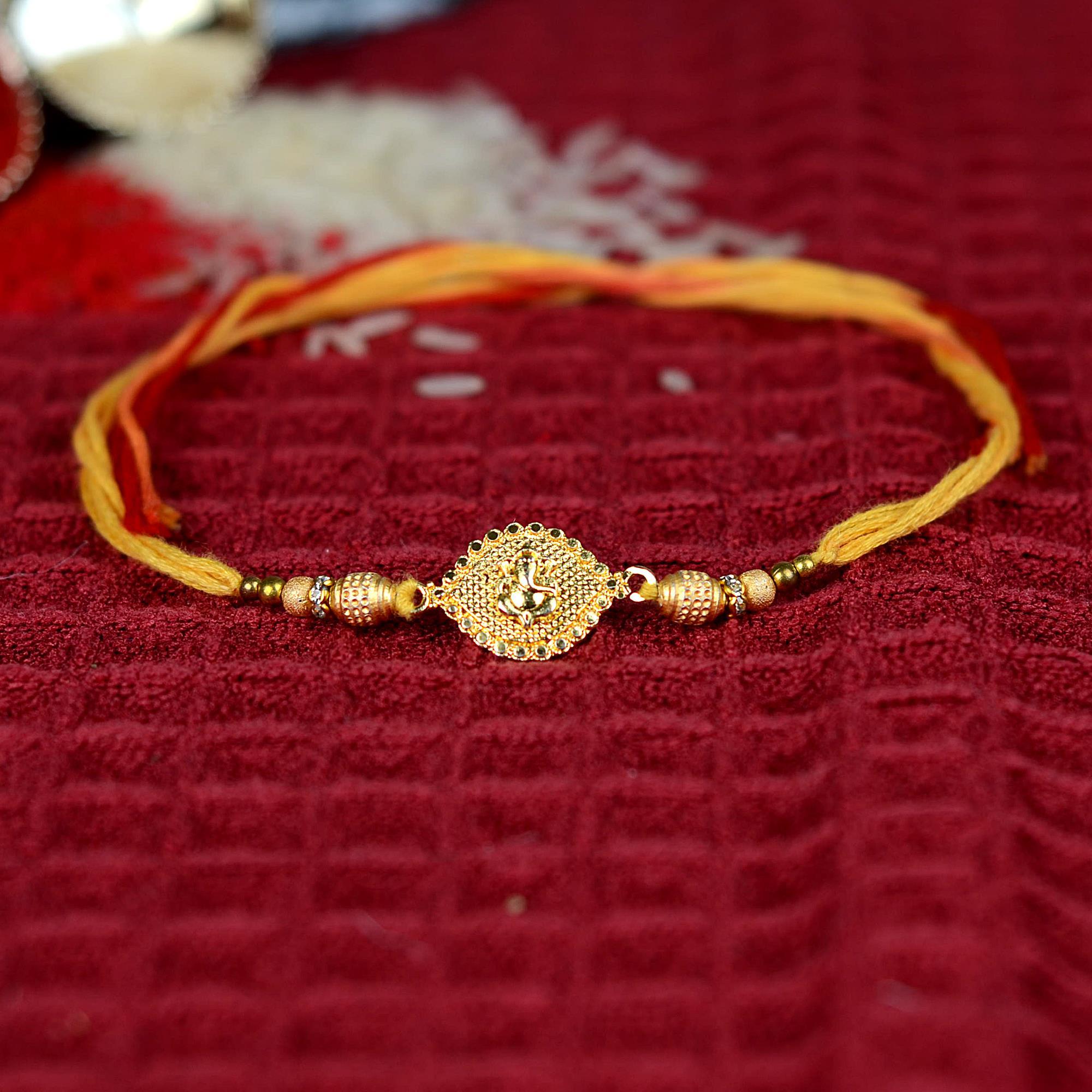 Gold Ganesh Rakhi | Ganesh Rakhis