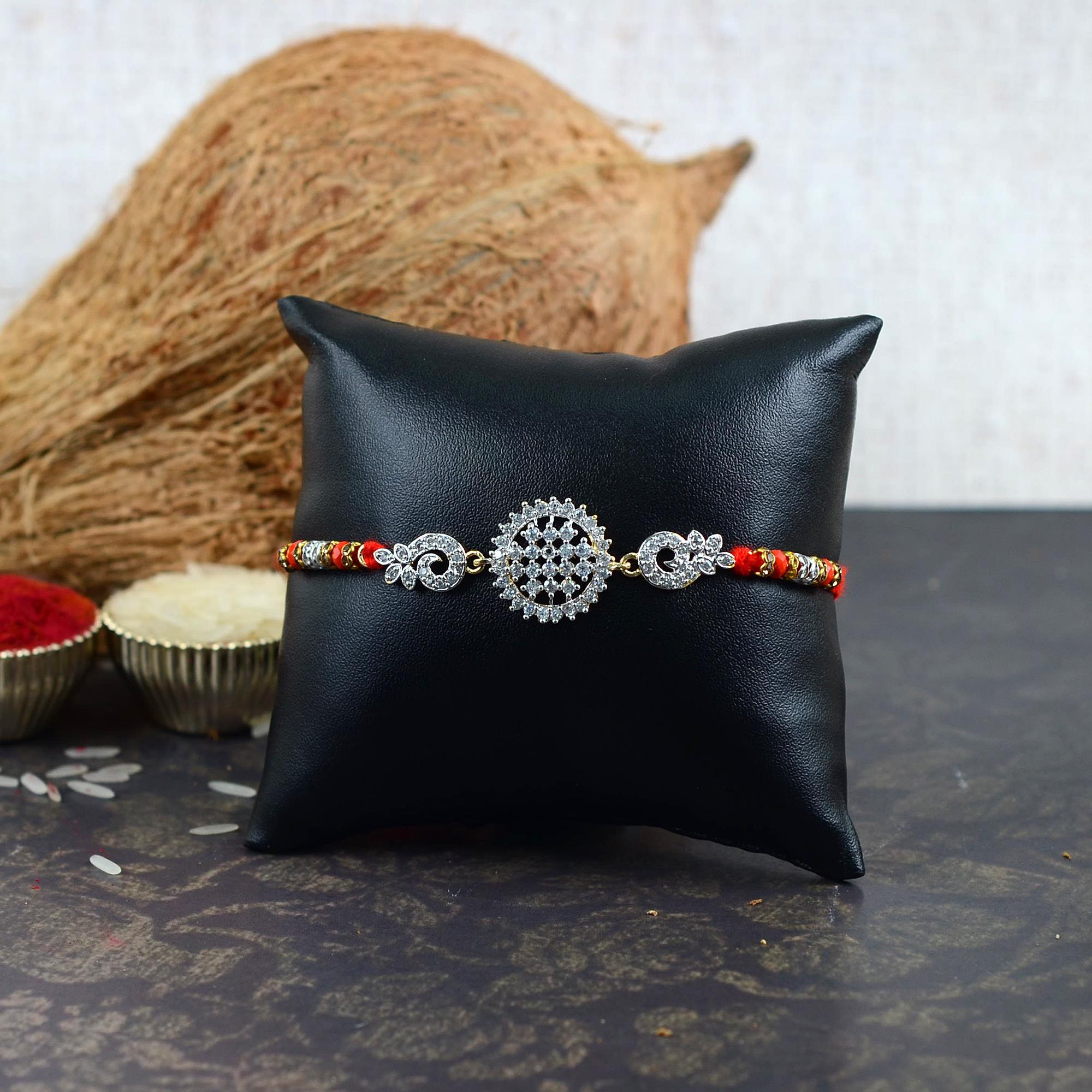 Silver Stones Rakhi | Designer Rakhi