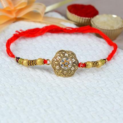Antique Diamond Blue Rakhi | Rakhis