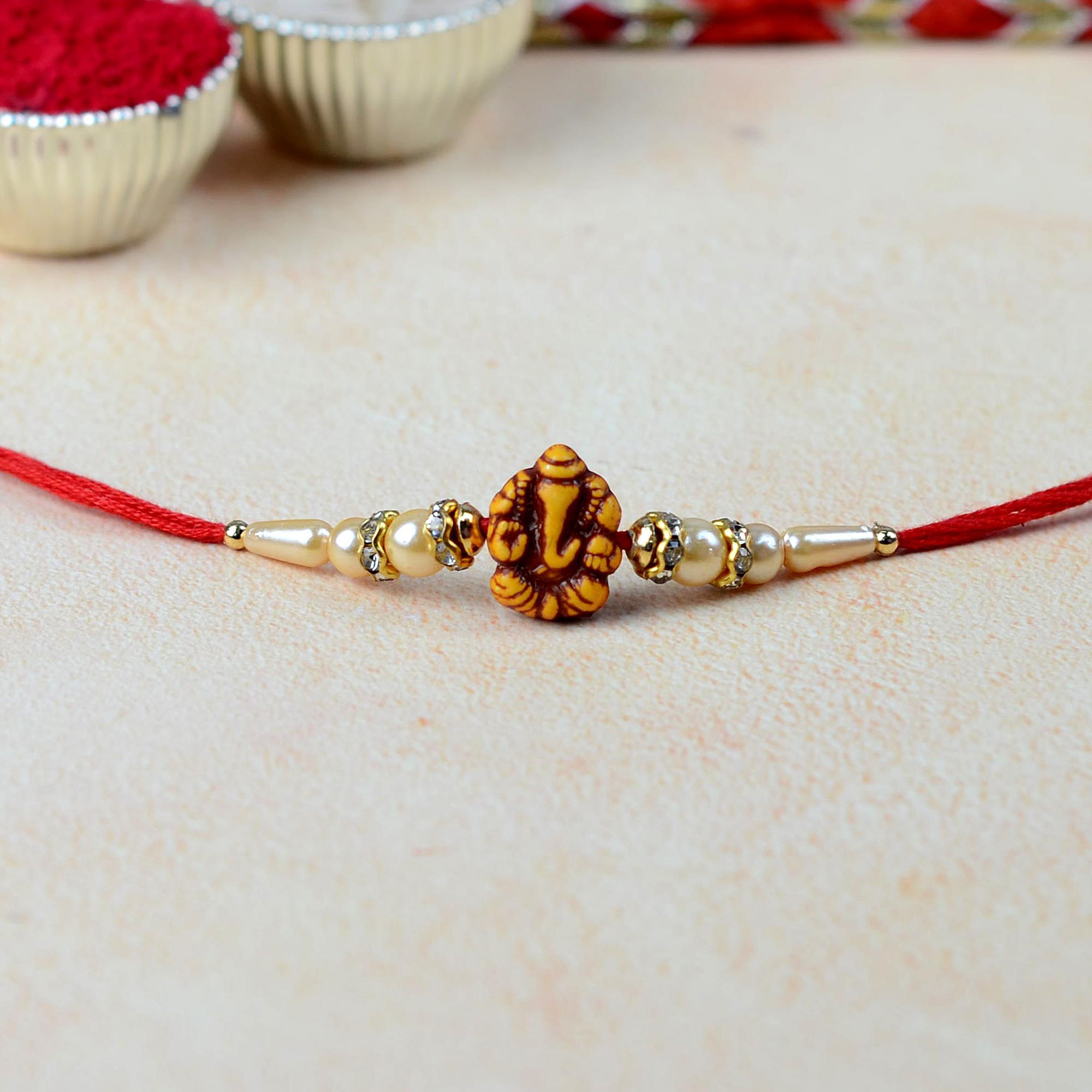 Graceful Ganesh Rakhi 416 Red | Ganesh Rakhis