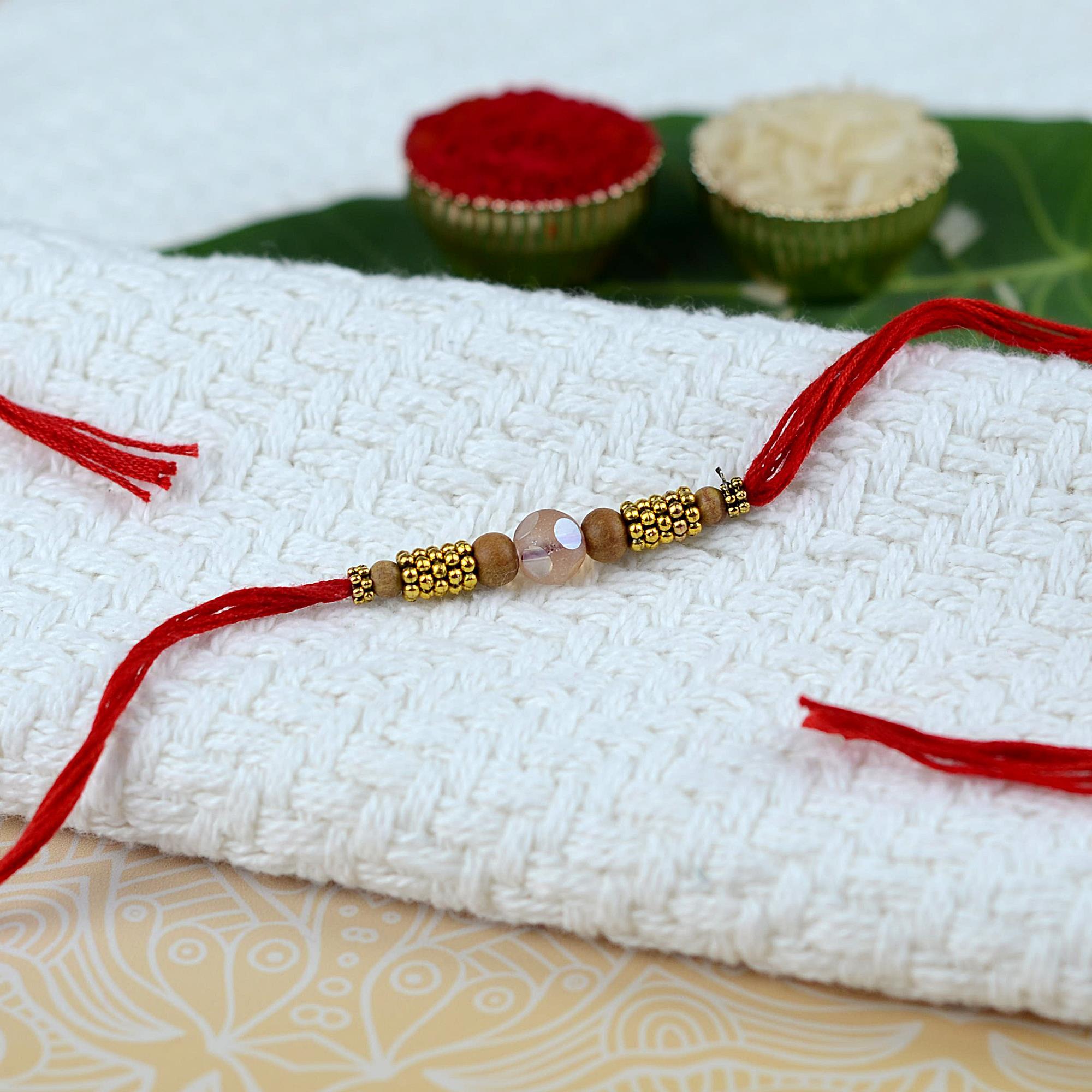Tinted Crystal Bead Rakhi | Designer Rakhi