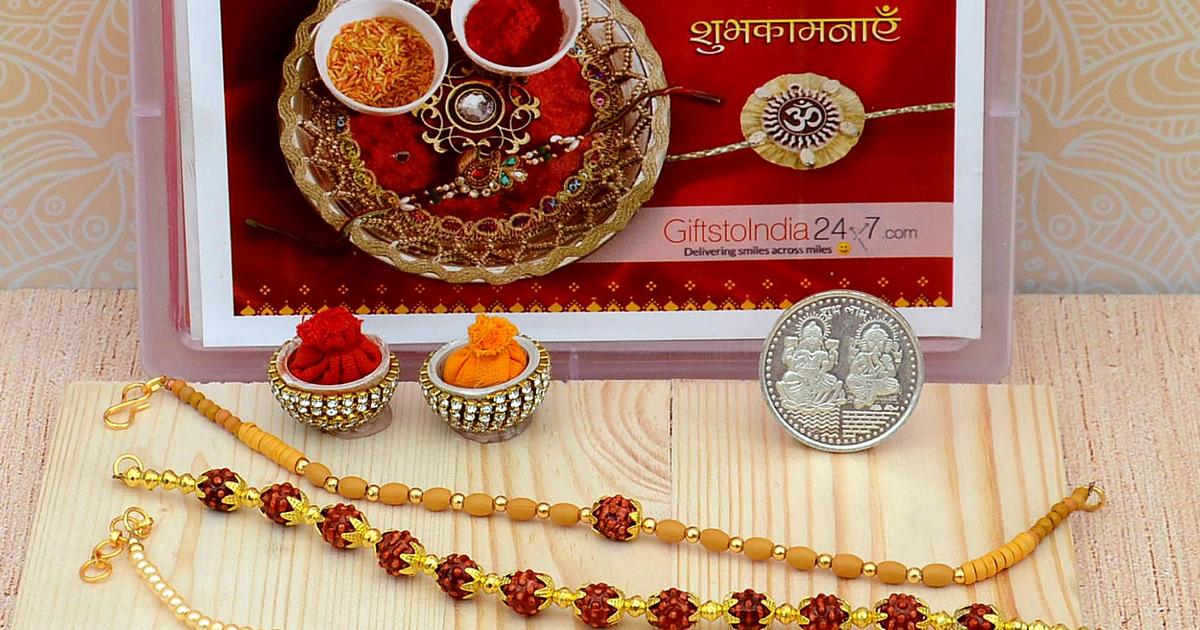 Exclusive Collection of Rudraksh Rakhi Set | Rakhi Sets