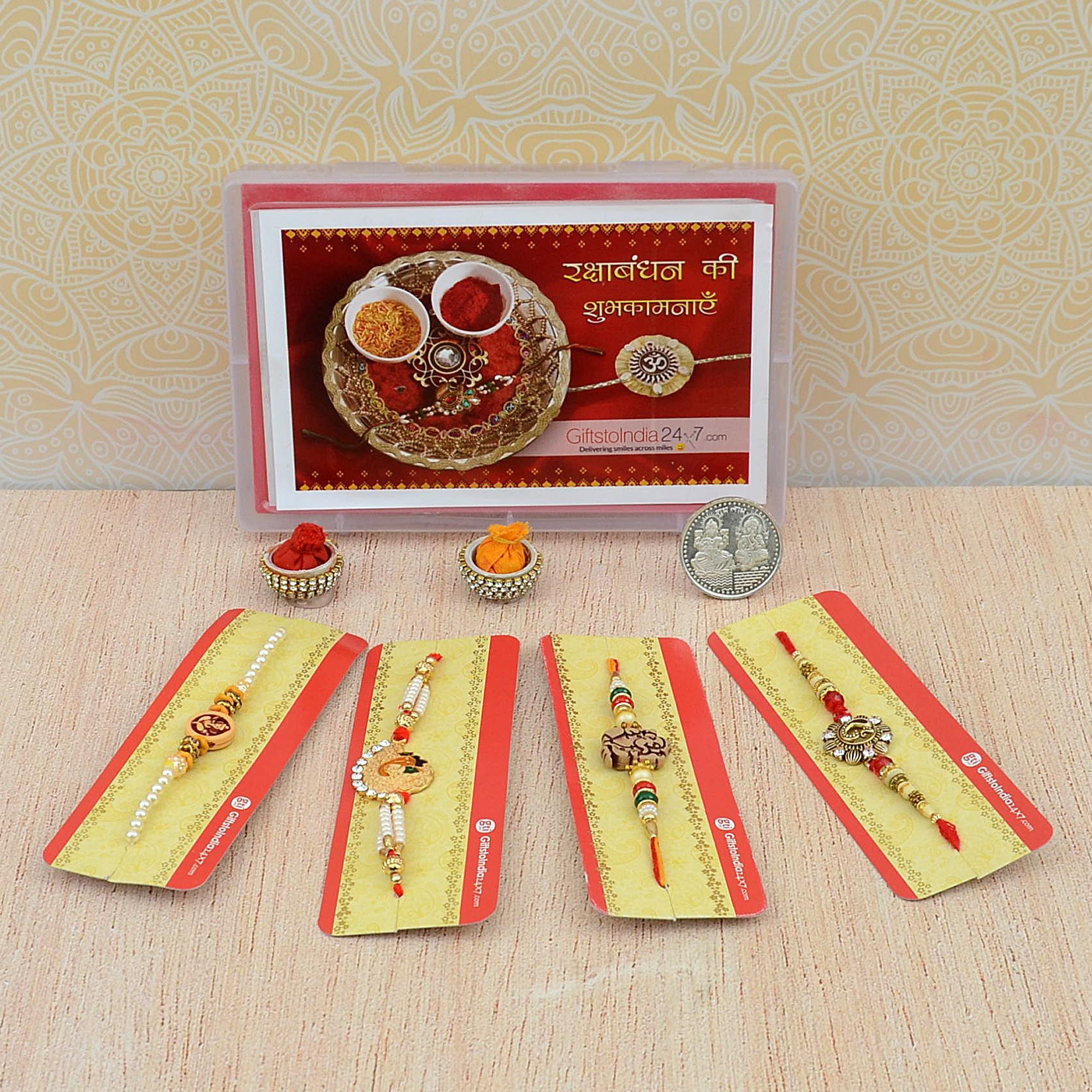 Set of 4 Ganesha Collection | Set of 4 Rakhis