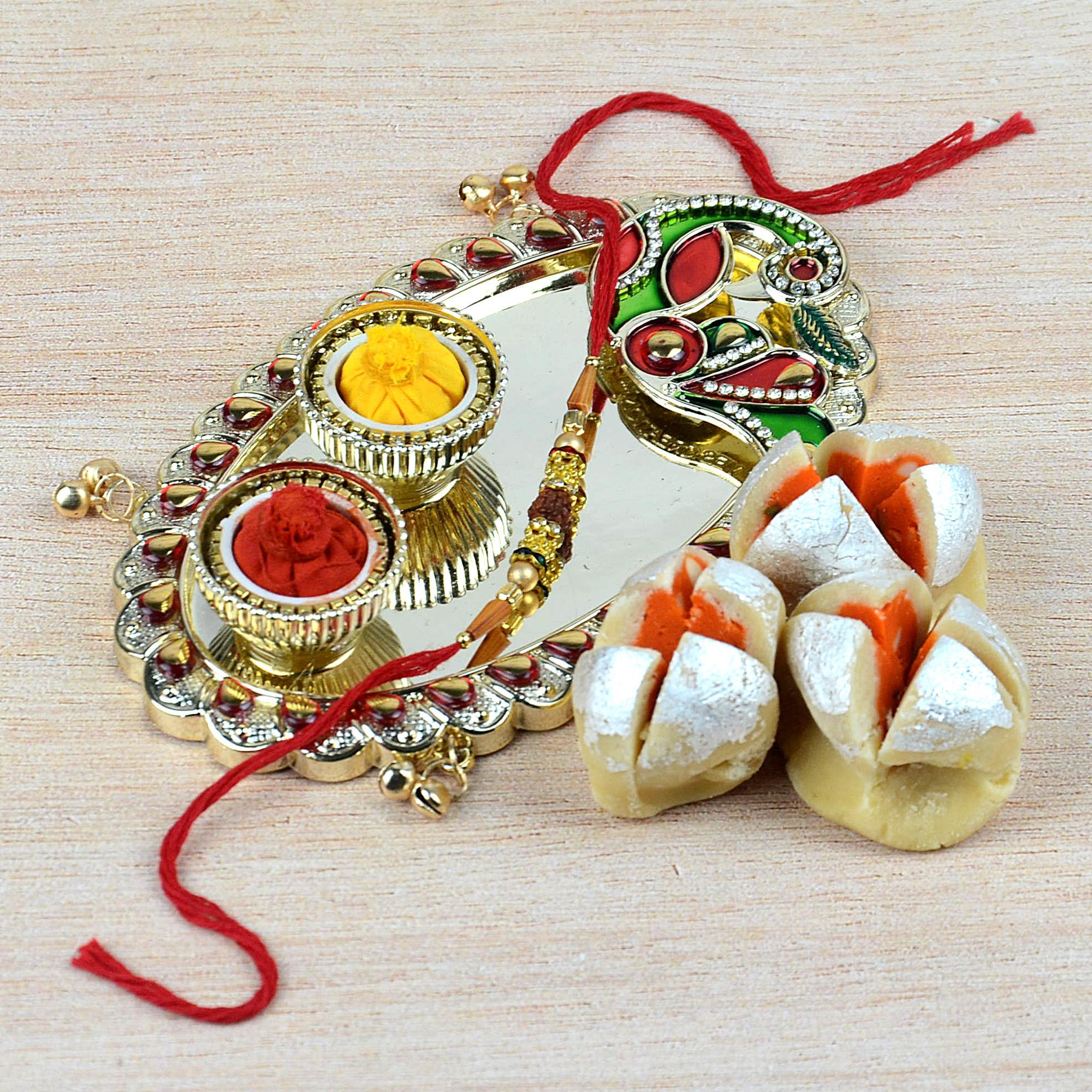 Mawa Phool & Rakhi With Puja Thali | Rakhi Sweets
