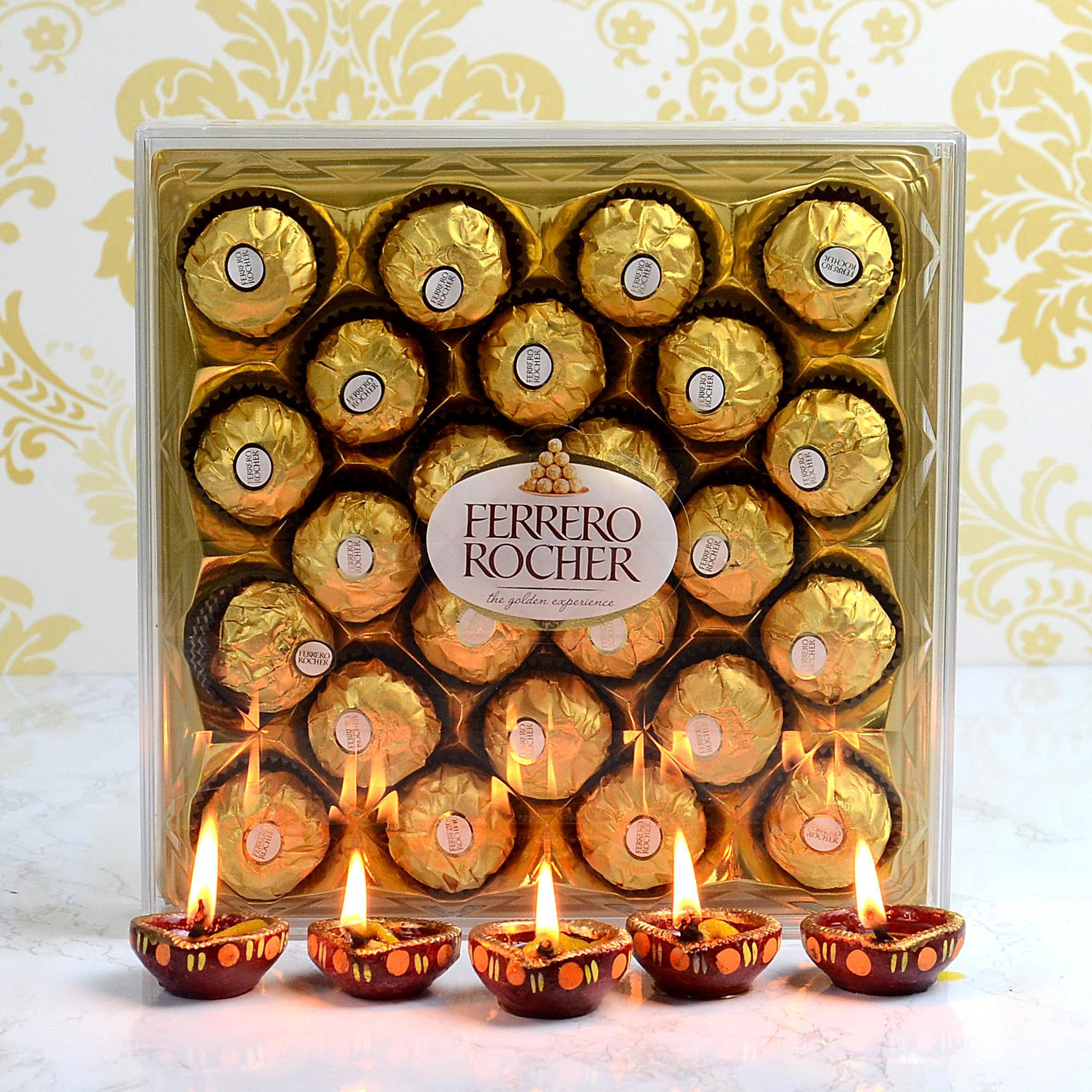 Diyas with Ferrero Rocher | Diwali Gifts to Pune