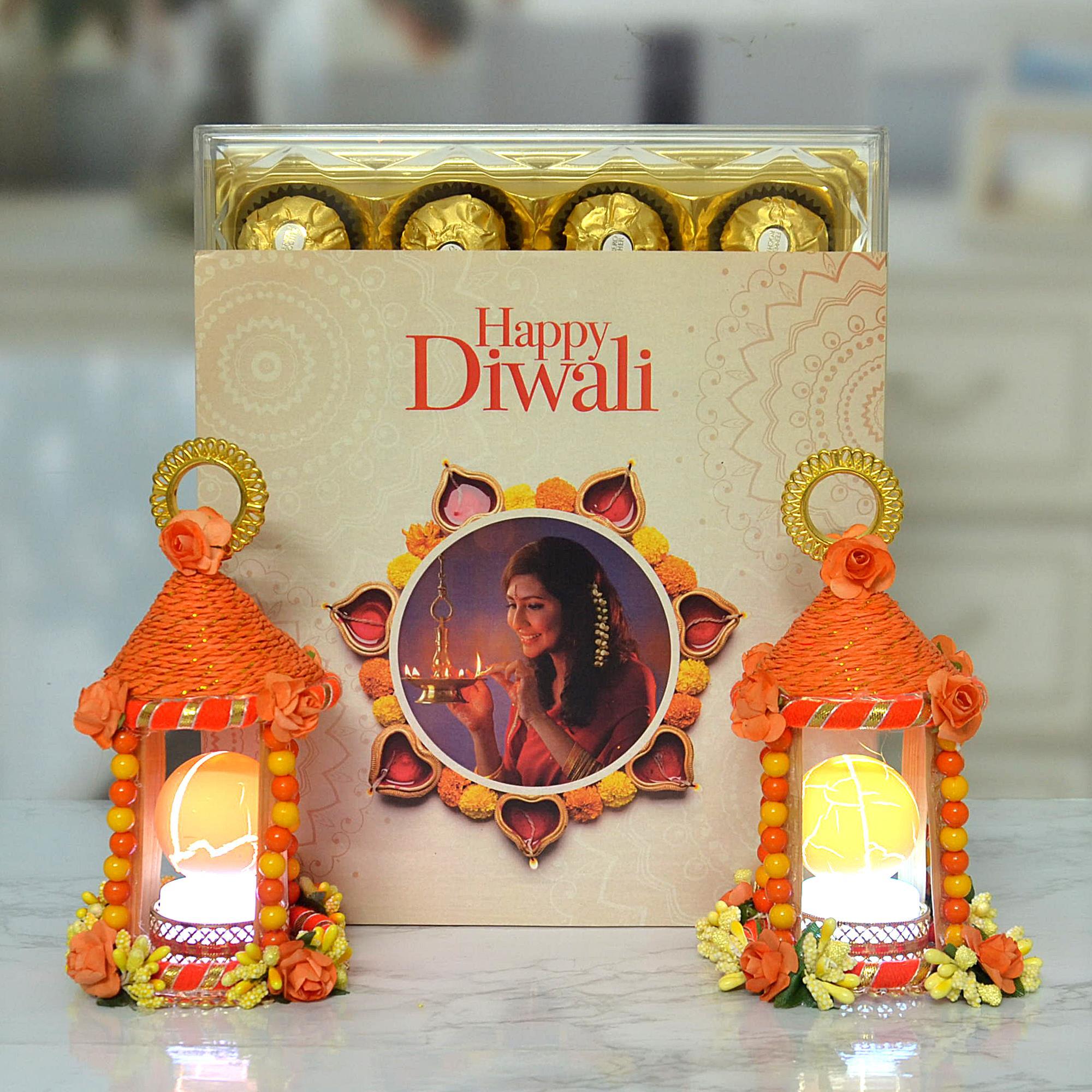 Temple Lights and Diwali Chocolates | Chocolate Hamper, Diwali
