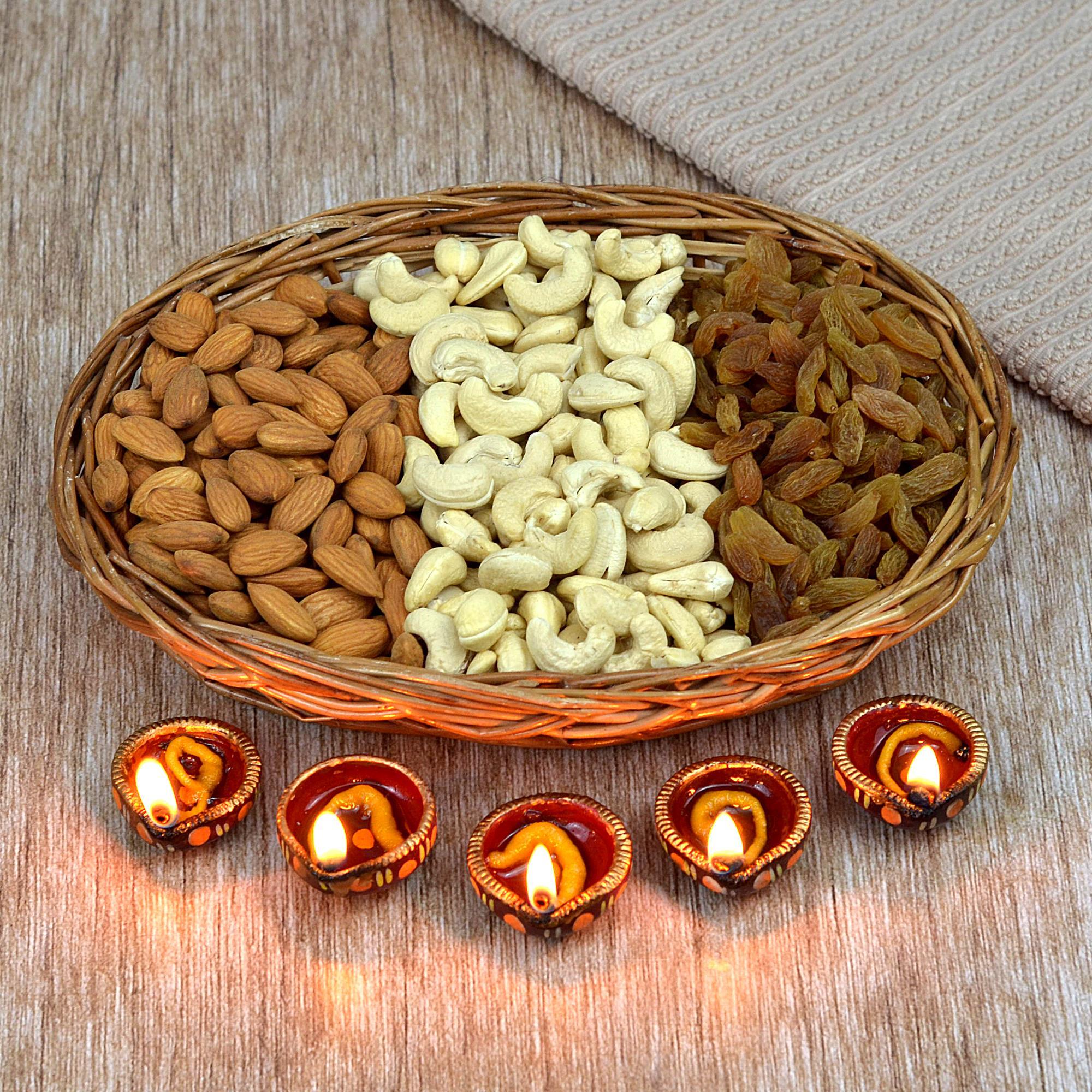 Dry Fruits and Diya | Dry Fruit, Diwali (Same Day)