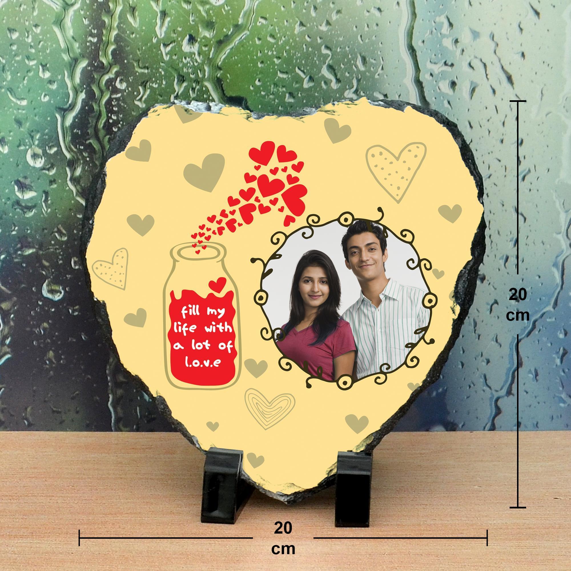 Couples Heart Rock Photo, Personalized Rock Photo