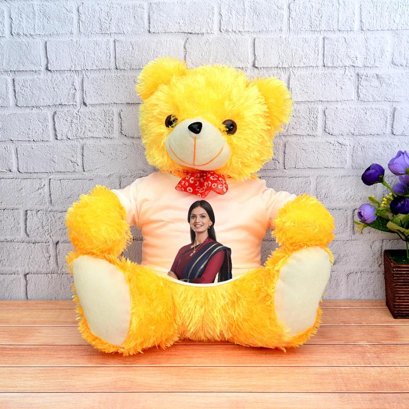 Personalized Yellow Teddy for Wife, Teddy Personalized Gifts