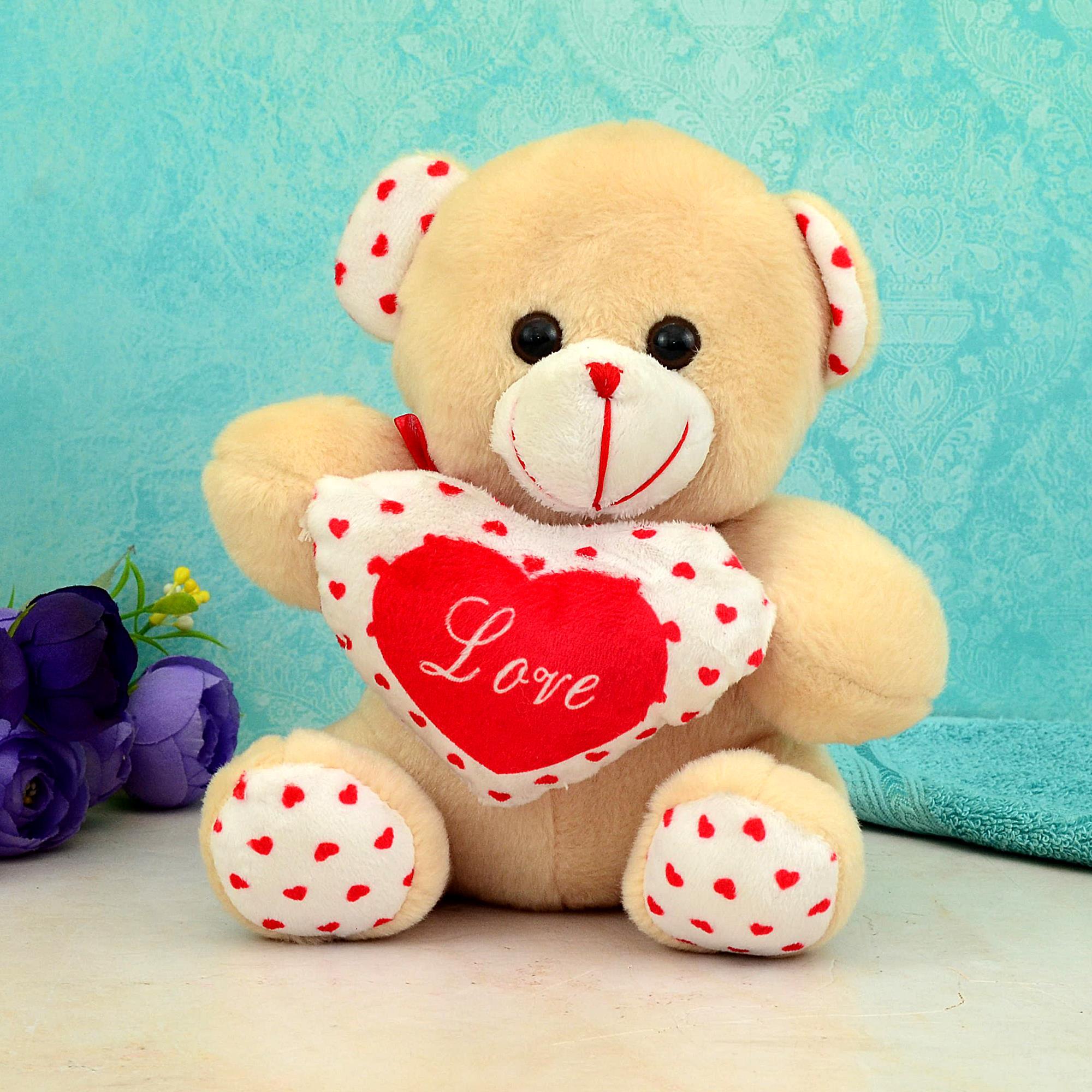 Spotted Teddy With Love Heart | Soft Toys