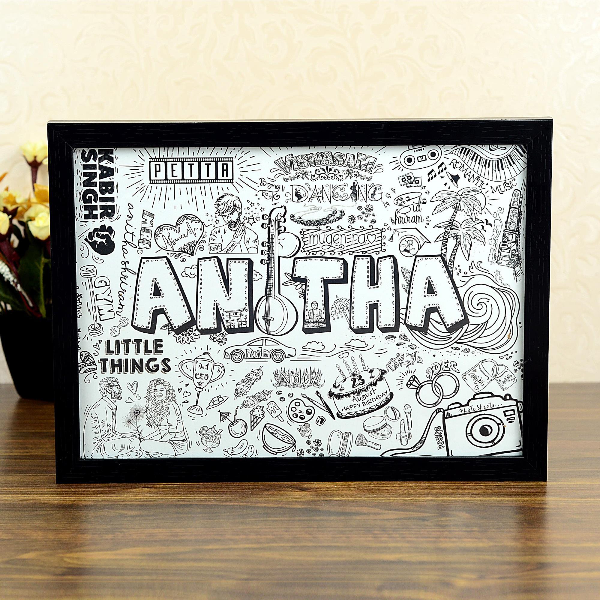 Quirky Doodle Name Frame | Uncommon Gifts